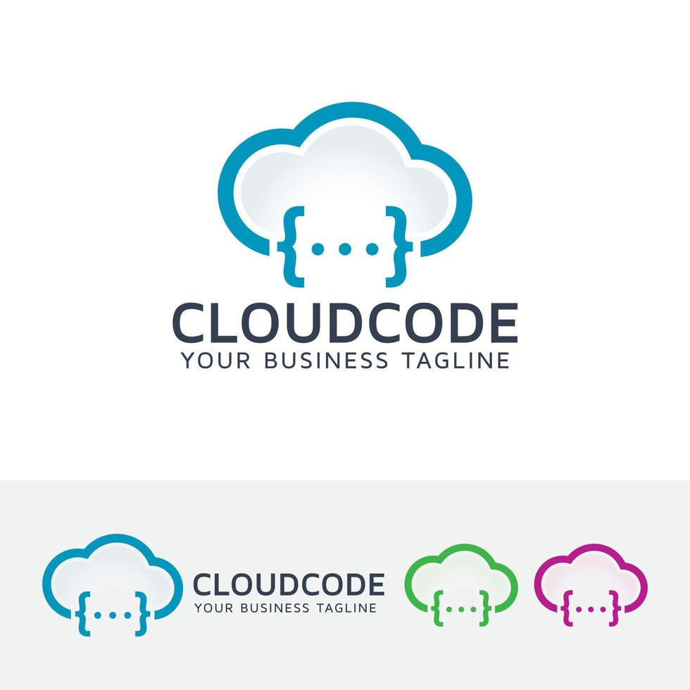 Cloud coding vector logo design 6120741 Vector Art at Vecteezy
