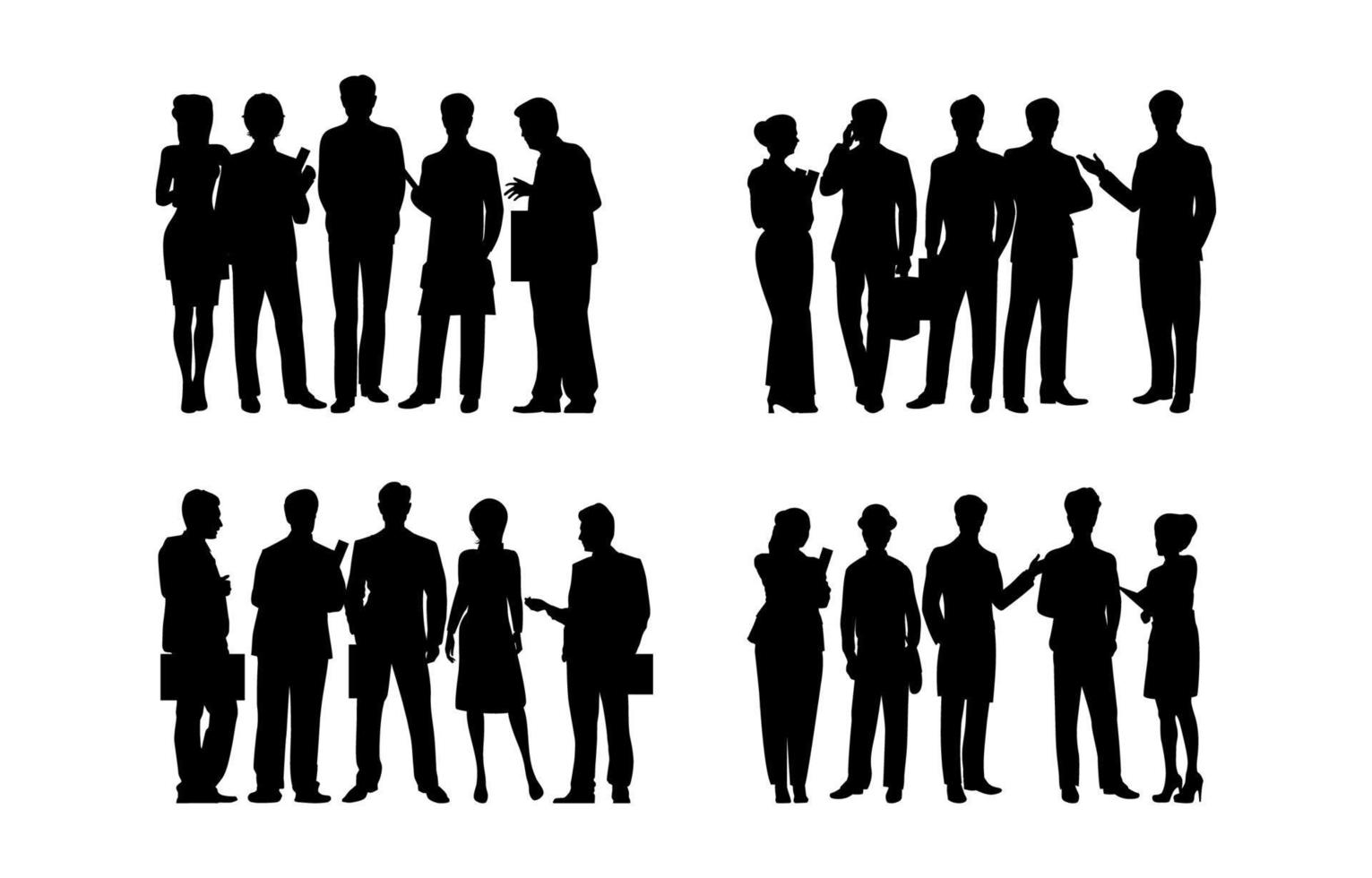 Group of Business People Silhouettes 6125921 Vector Art at Vecteezy