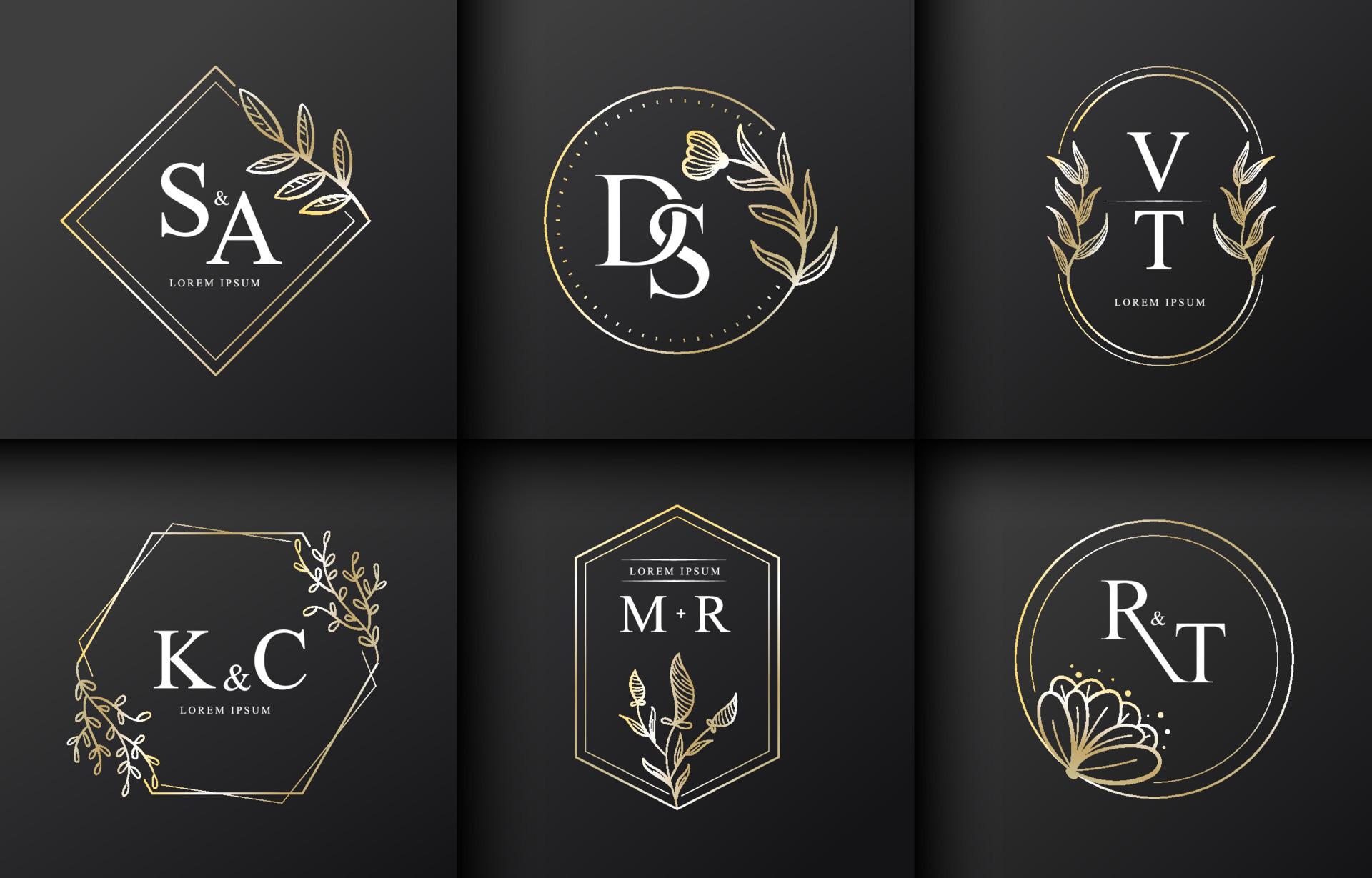 Monogram Luxury Frame Template 6126462 Vector Art at Vecteezy
