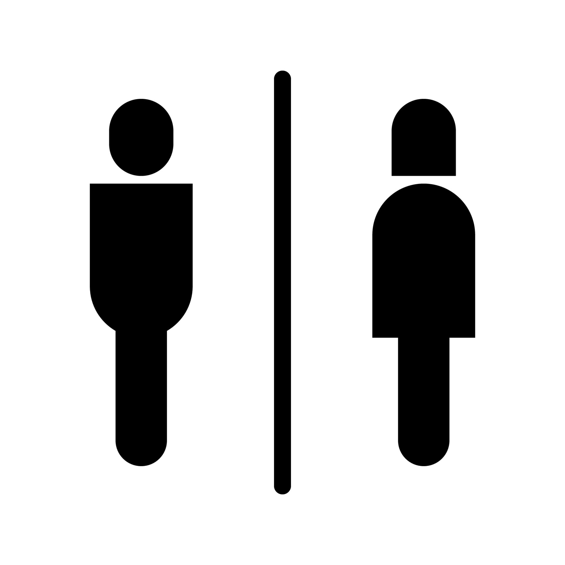 Man Woman Or Male Female Toilet Restroom Sign Logo Black Silhouette