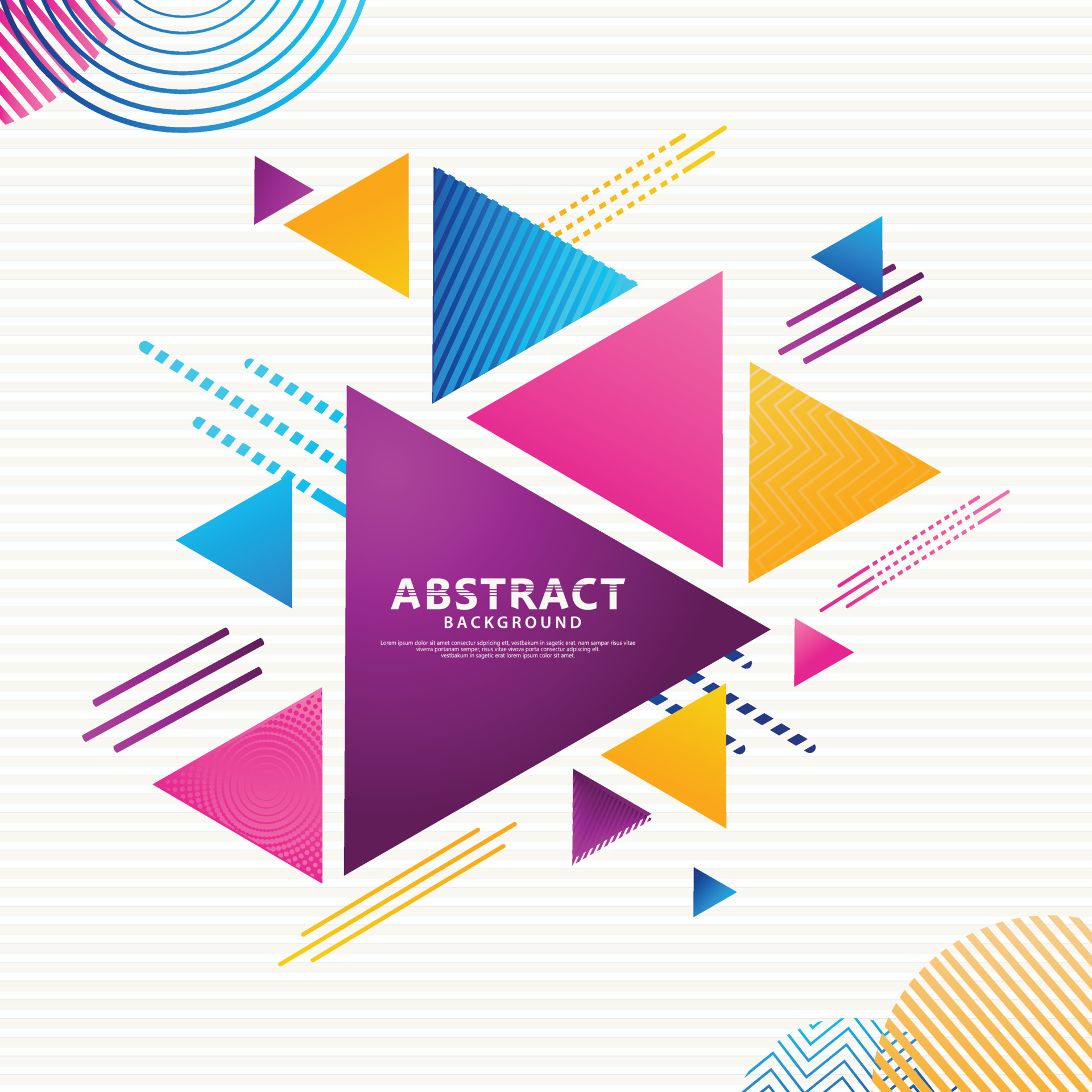 Dynamic And Futuristic Abstract Minimalist Colorful Triangles With Modern Pattern Background