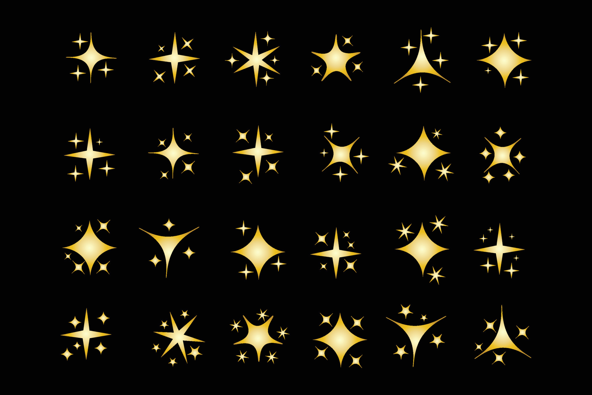 Sparkling stars. shiny sparks, glitter light star and sparkle elements Vector 6133282 Vector Art ...