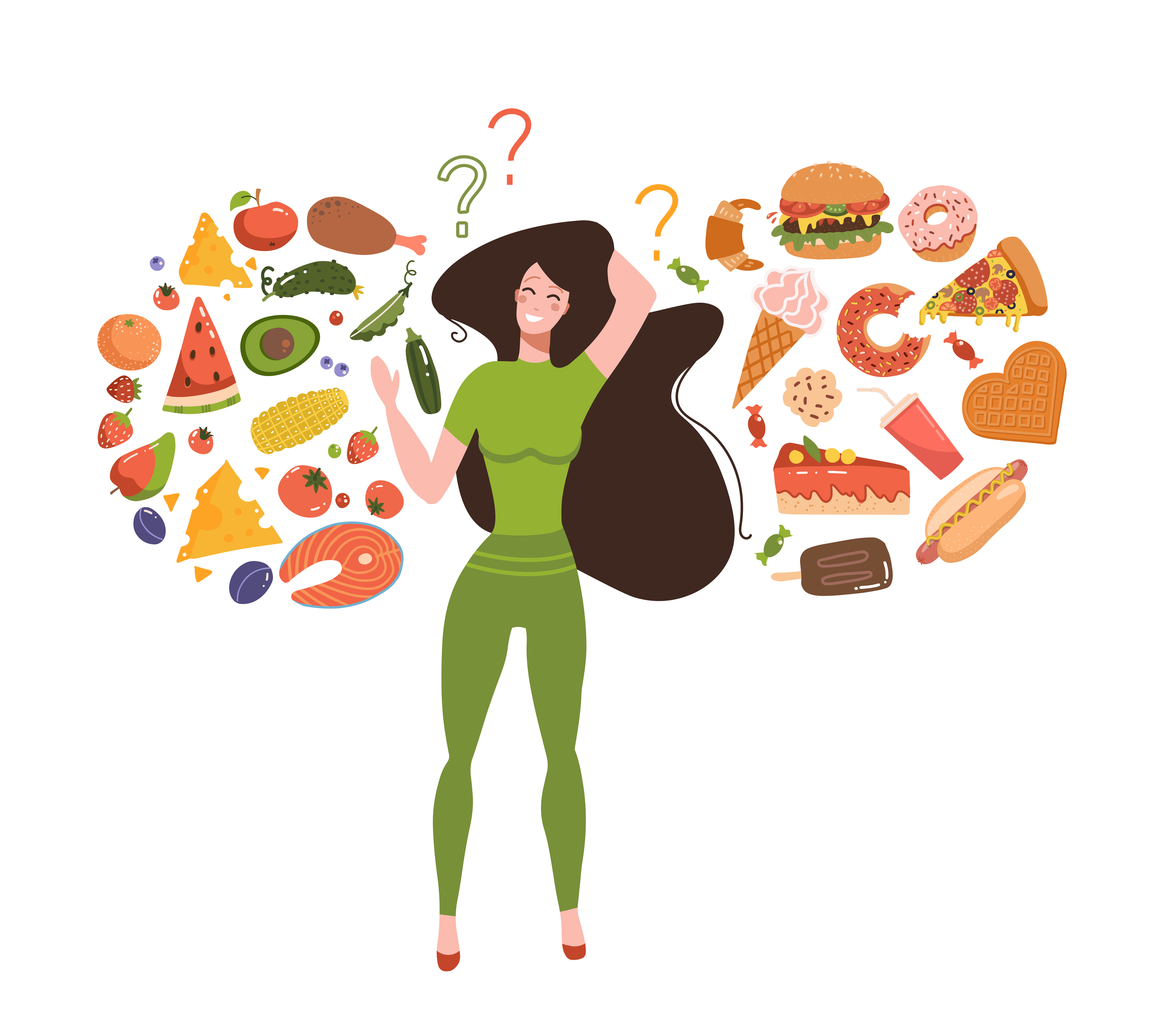 Healthy Vs Unhealthy Food Concept Junk Versus Good Foods Diet Balance
