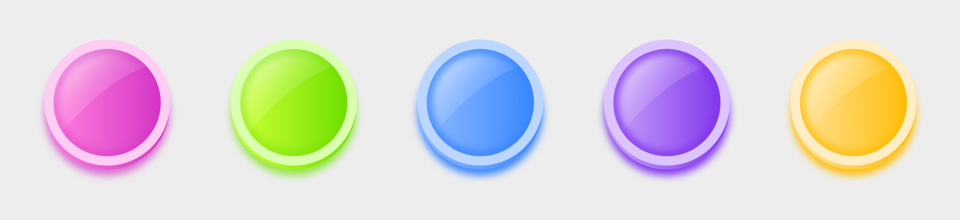 Set of colorful round shape buttons. Different colorful button set ...