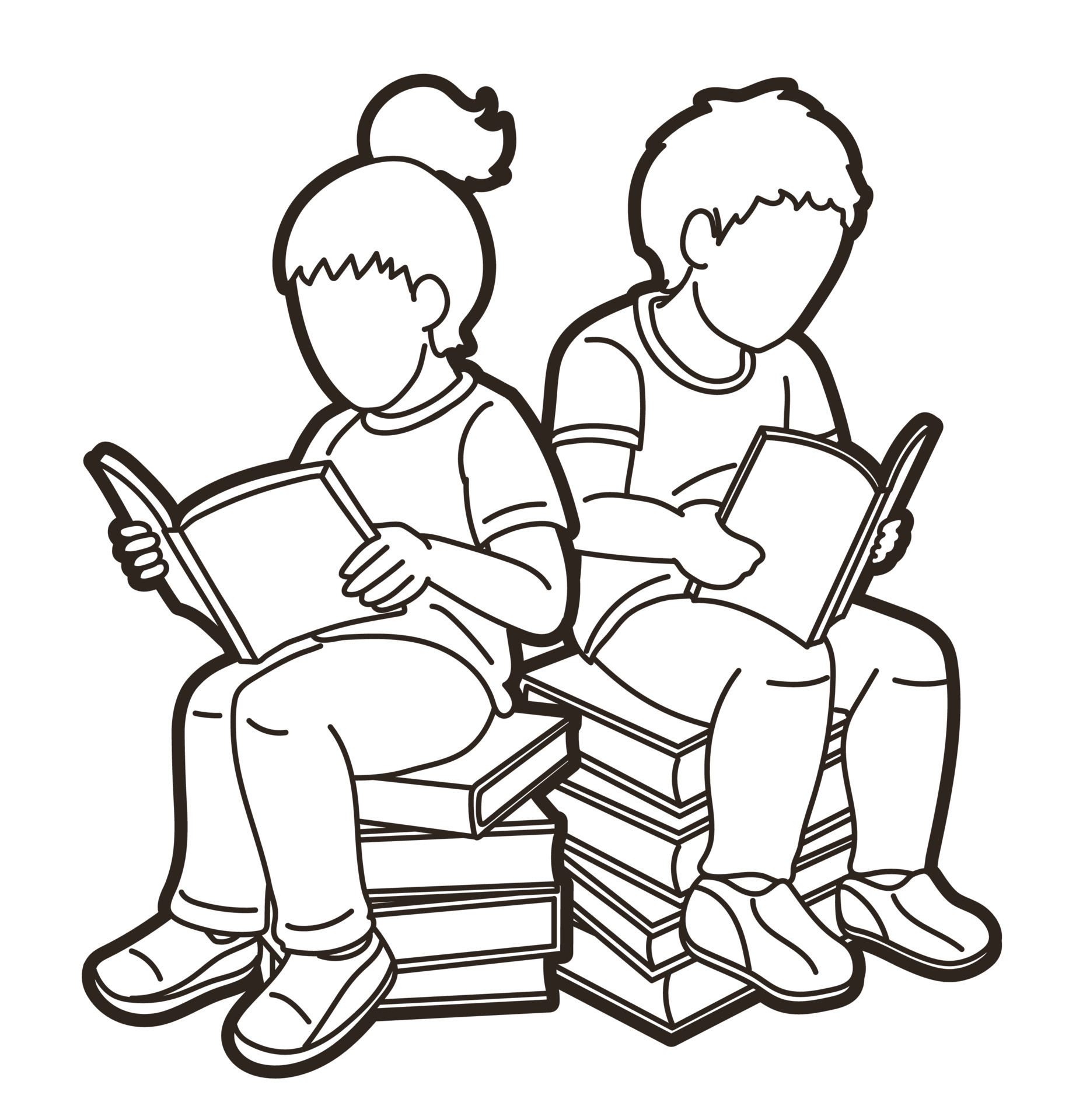 Boy and Girl Reading Books Together 6145005 Vector Art at Vecteezy Boy and Girl Reading Books Together 6145005 Vector Art at Vecteezy