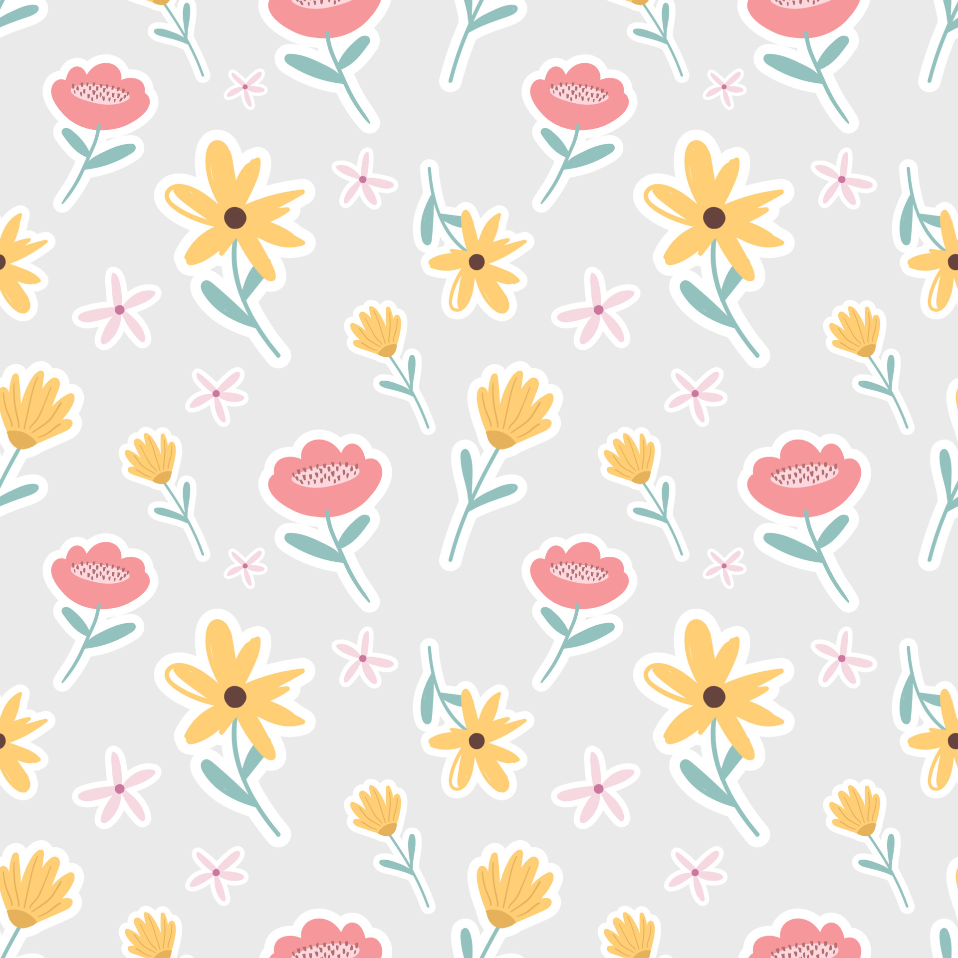 spring flowers seamless design 6146435 Vector Art at Vecteezy