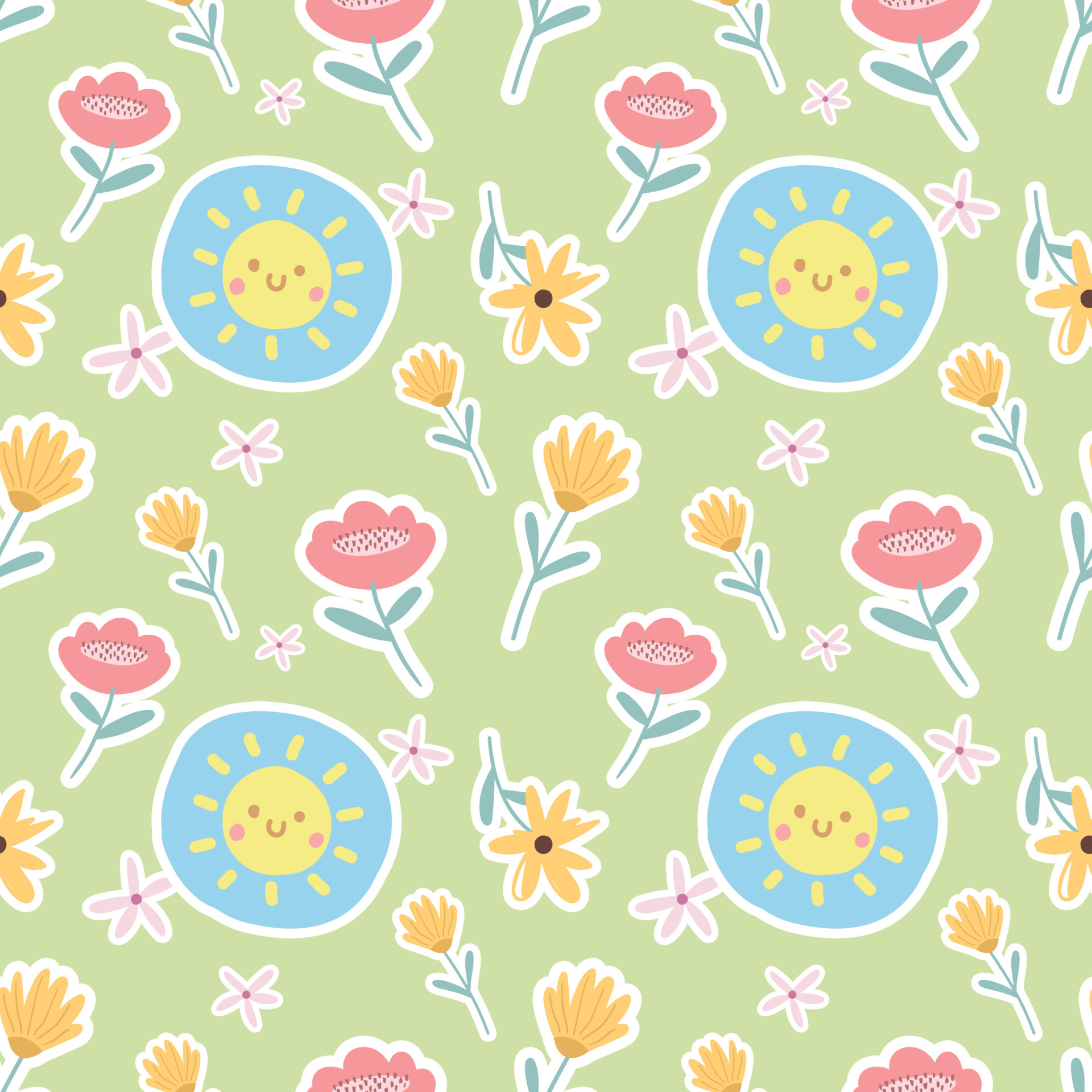 spring beauty florals seamless design for fabric 6146443 Vector Art at ...