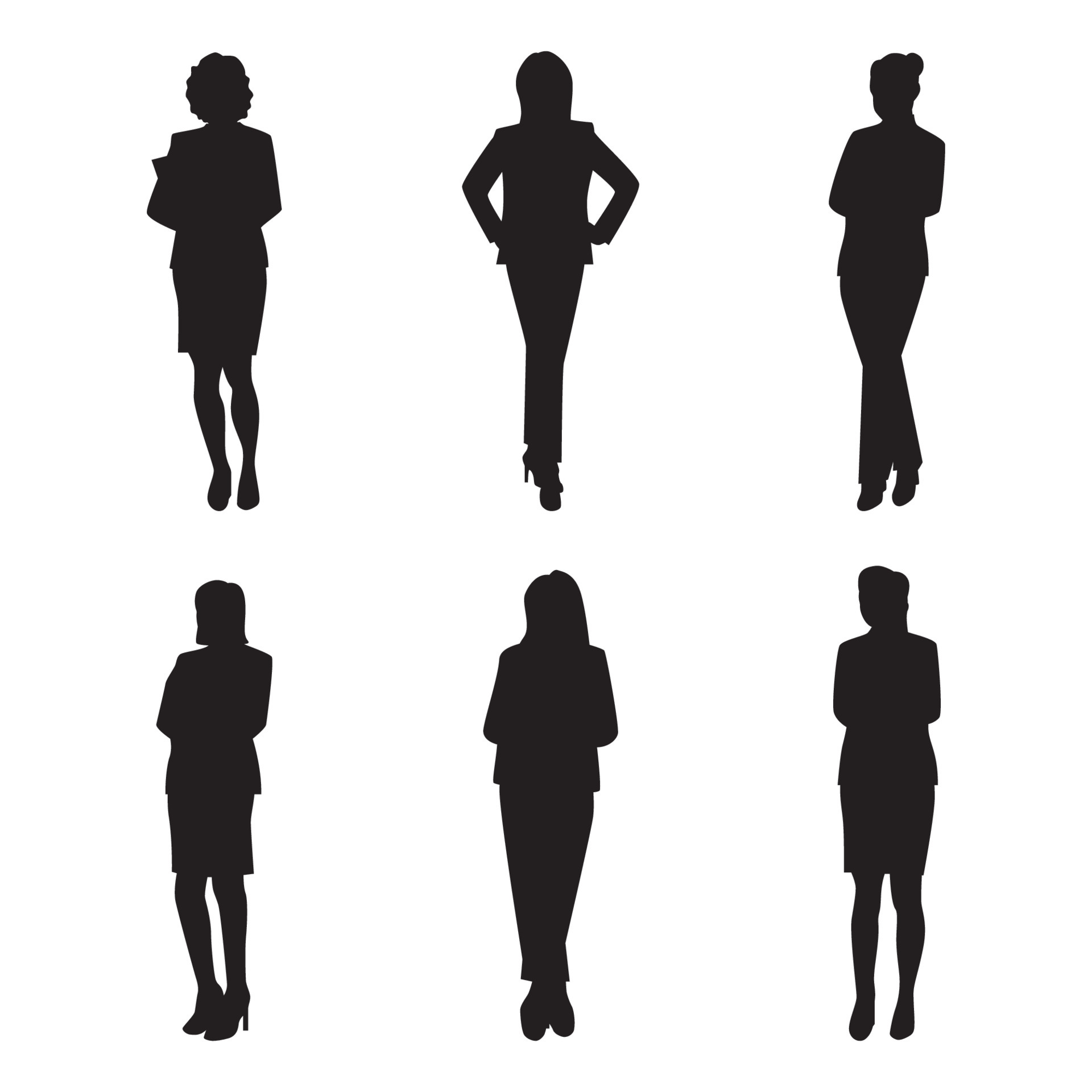 Business Woman Silhouette Collection 6146618 Vector Art at Vecteezy