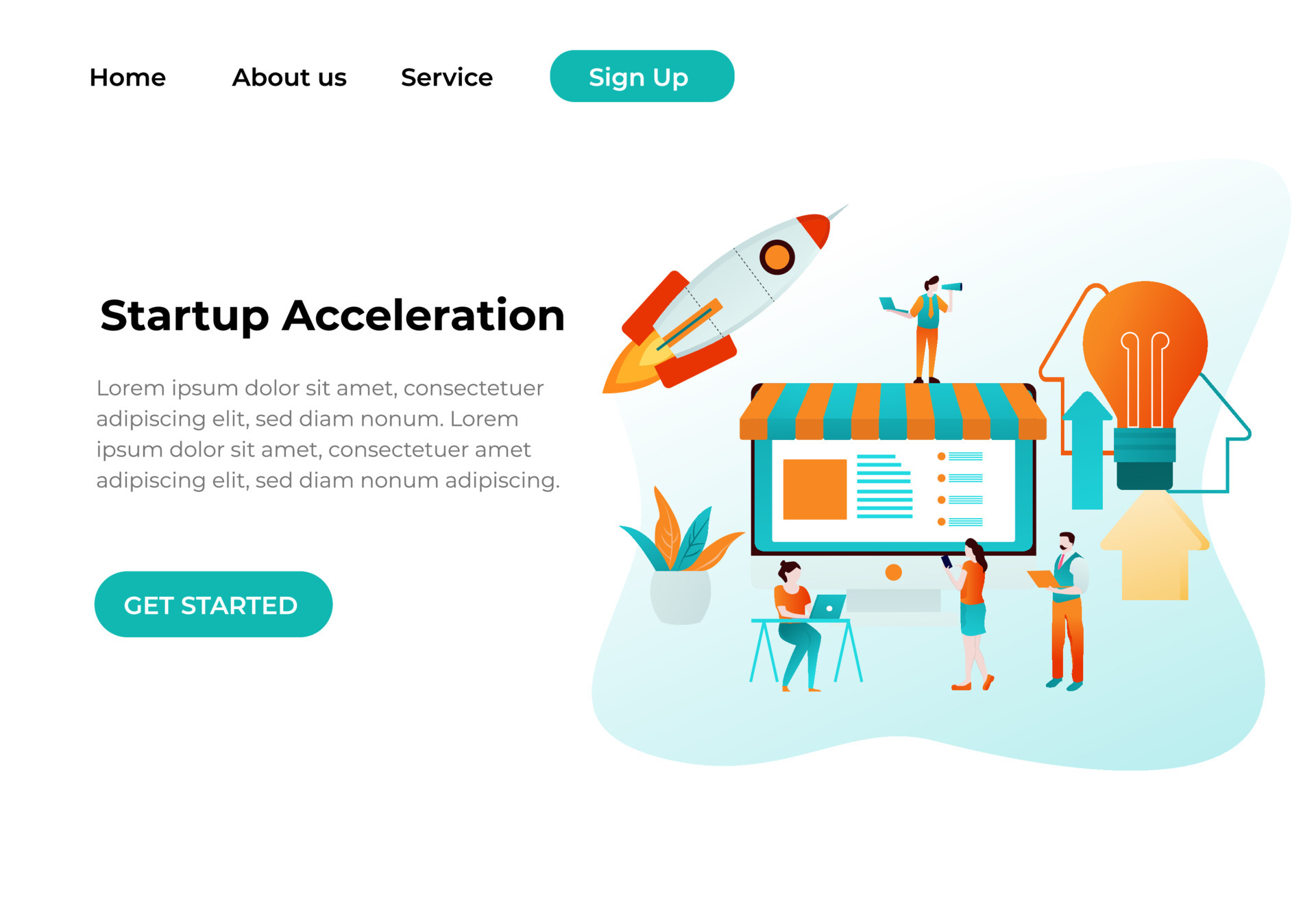 Unique Modern flat design concept of Startup Acceleration for website ...