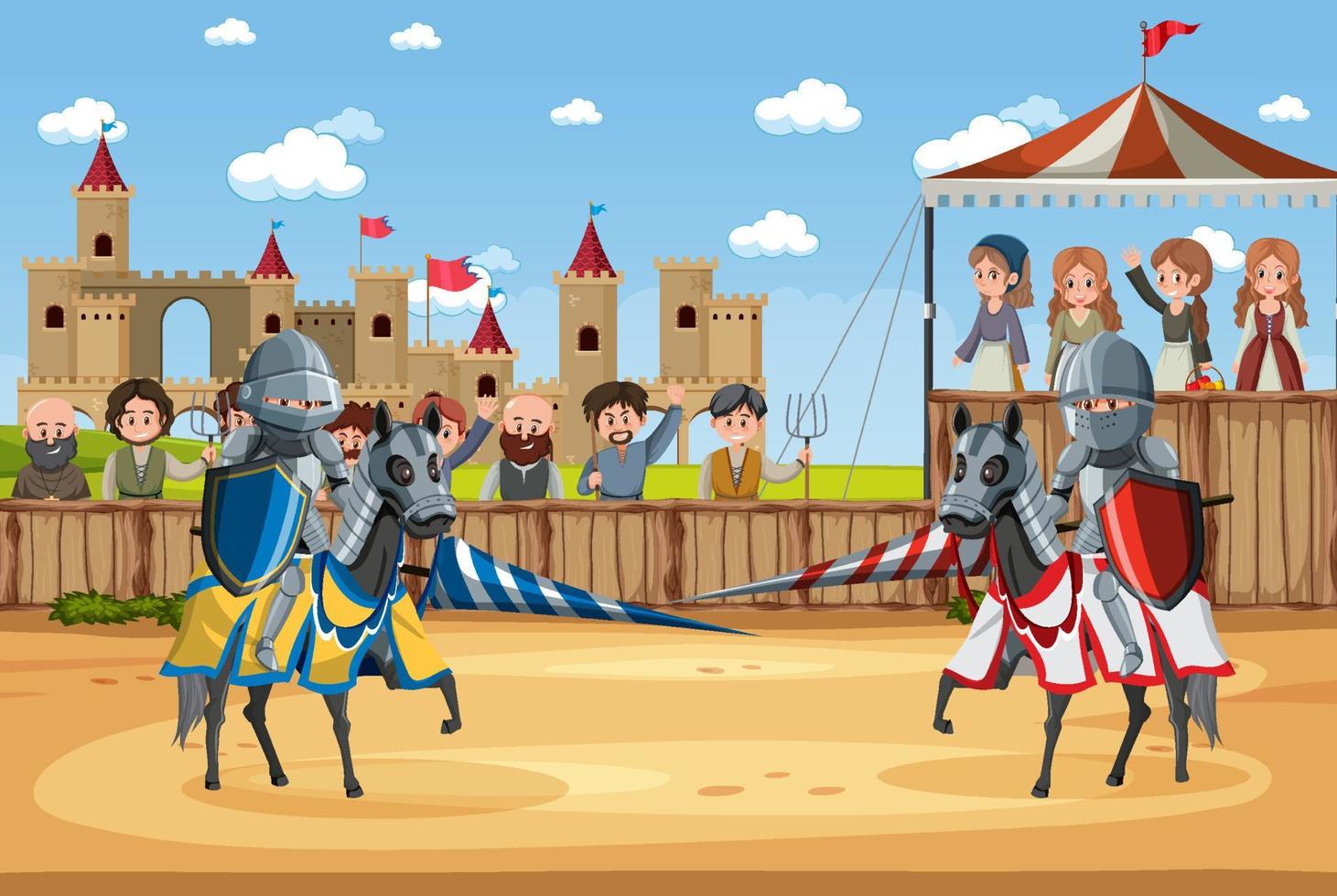 Medieval knight jousting tournament scene 6153878 Vector Art at Vecteezy Medieval knight jousting tournament scene 6153878 Vector Art at Vecteezy