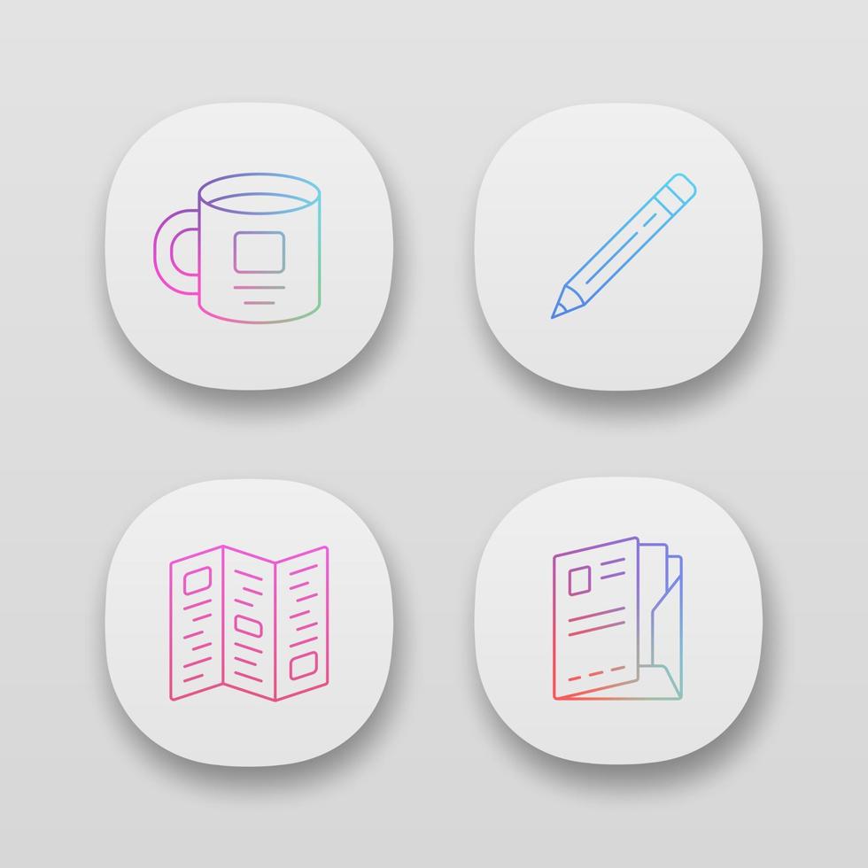Business Work Attributes App Icons Set Ui Ux User Interface Web Or Mobile Applications Office