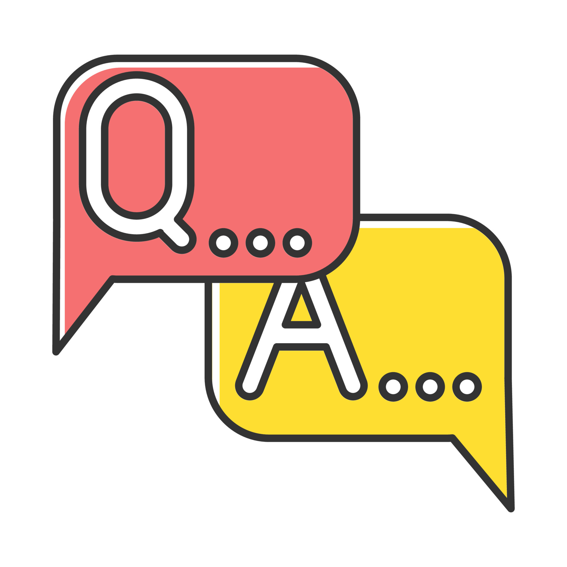 Survey Color Icon Questions And Answers Faq Sign Speech Bubbles Dialogue Through Message
