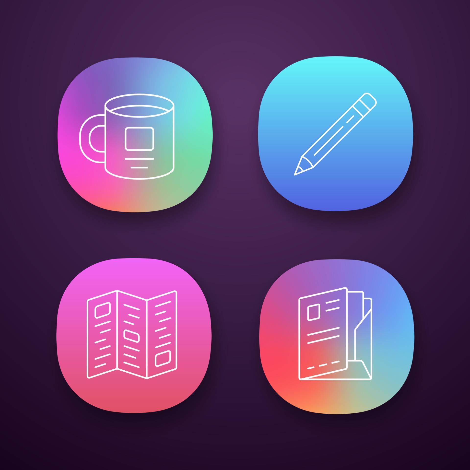 Business Attributes App Icons Set Ui Ux User Interface Web Or Mobile Applications Office