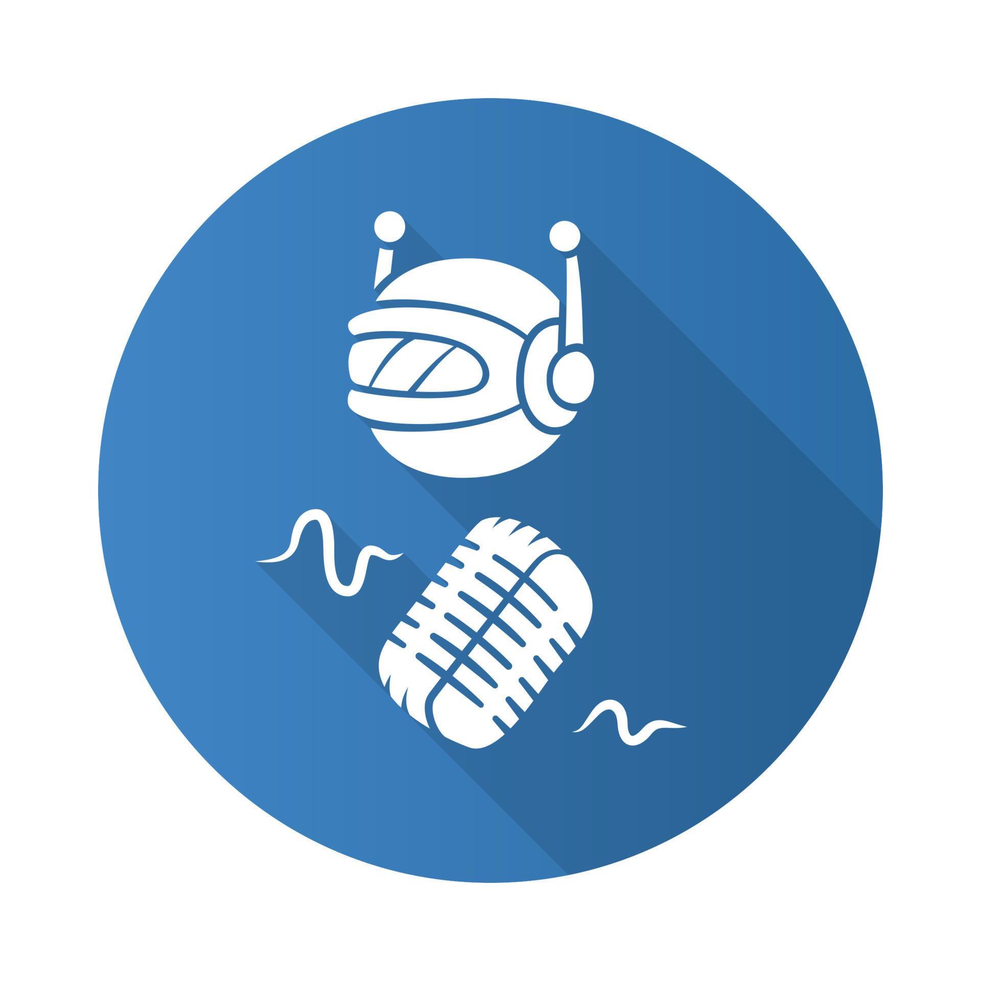 Voice bot flat design long shadow glyph icon. Voice recognition app ...