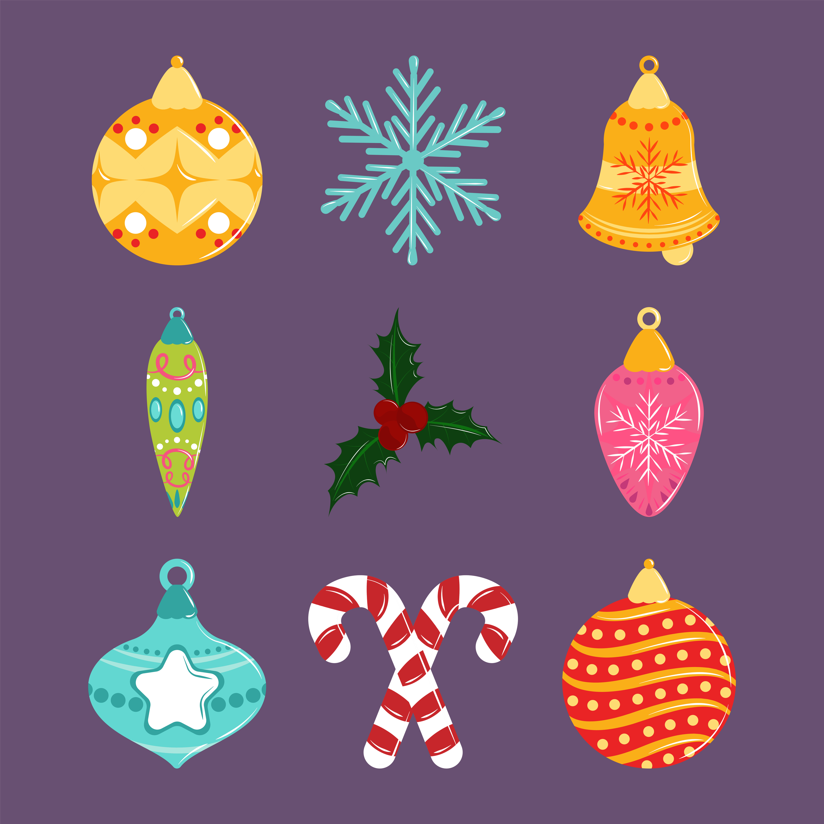christmas decoration icons 6161465 Vector Art at Vecteezy