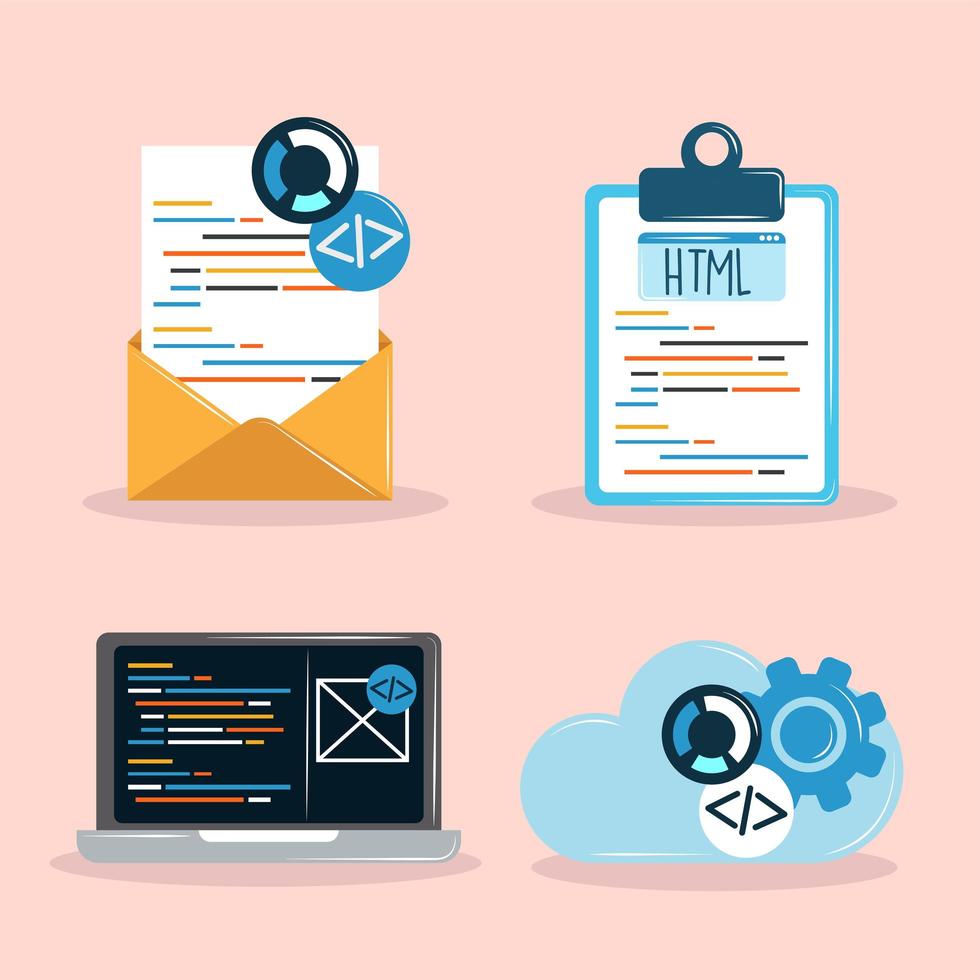 web development vector icons 6161901 Vector Art at Vecteezy