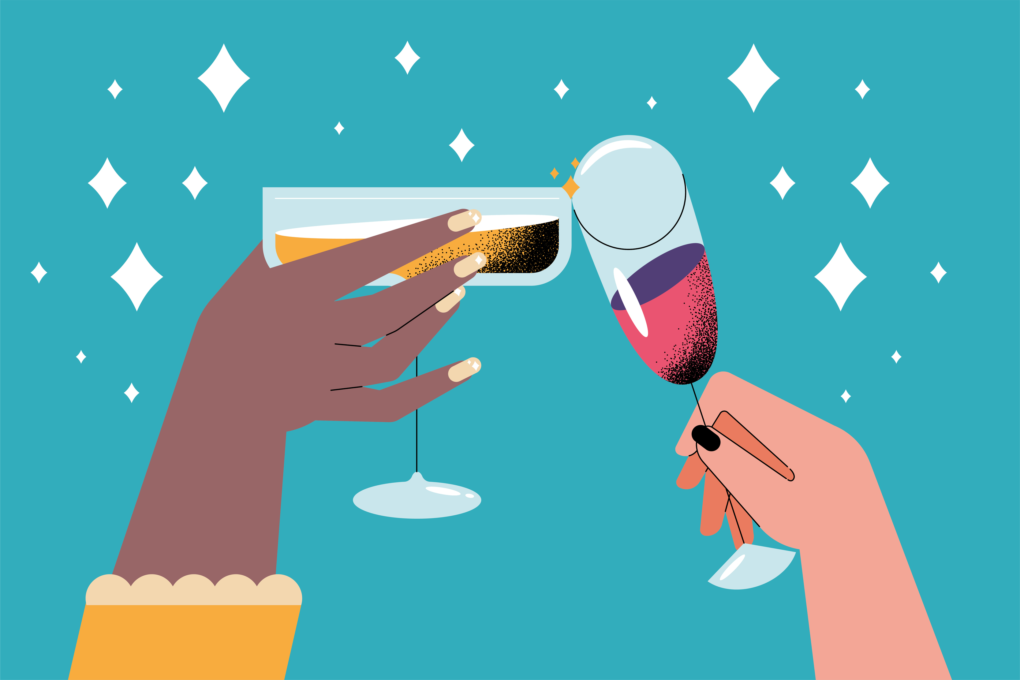 Cheers Toast Two Drinks 6162268 Vector Art At Vecteezy