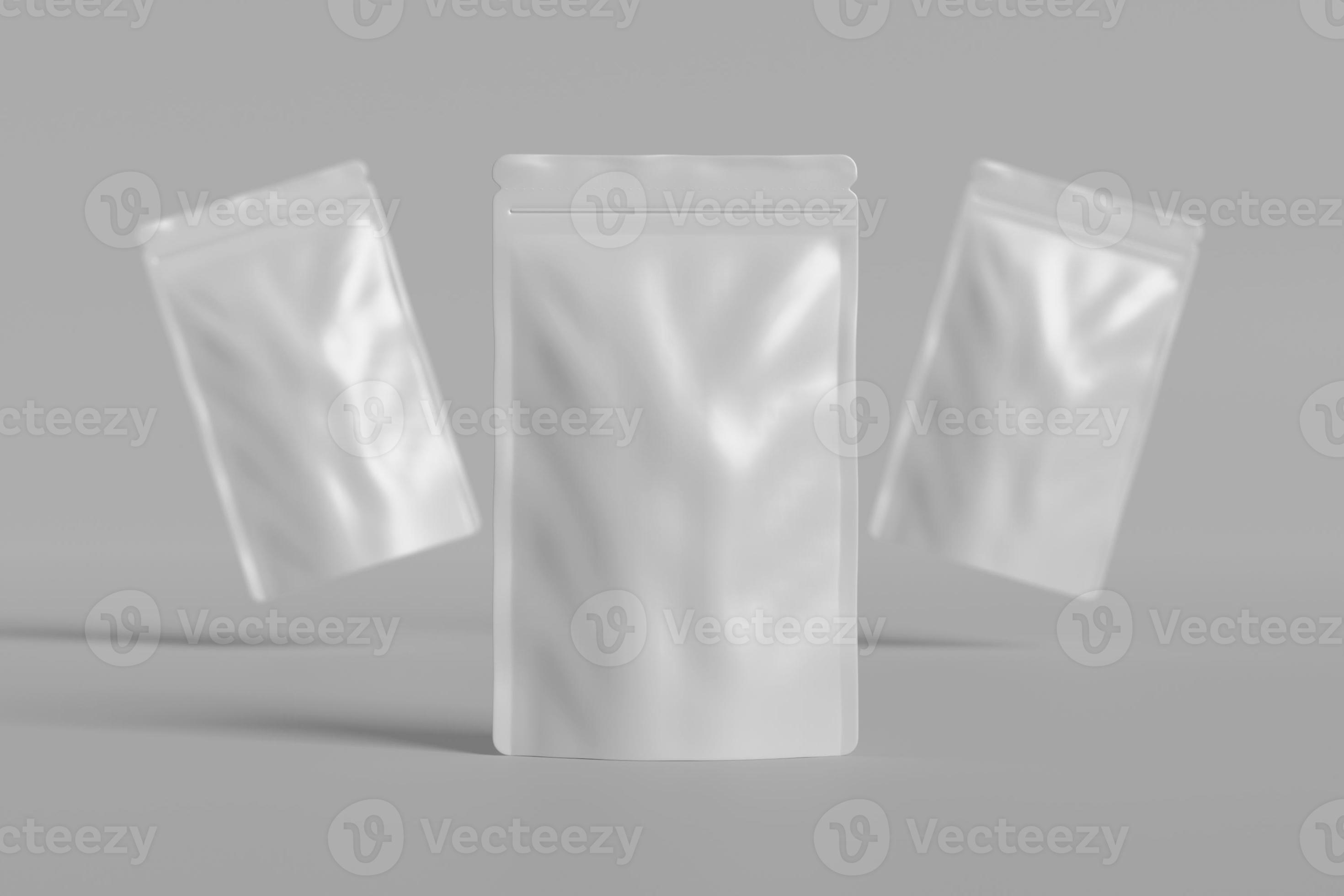 Set Of Blank White Or Stand Up Package Mockups Stand Isolated 3d Rendering Empty Stand Up