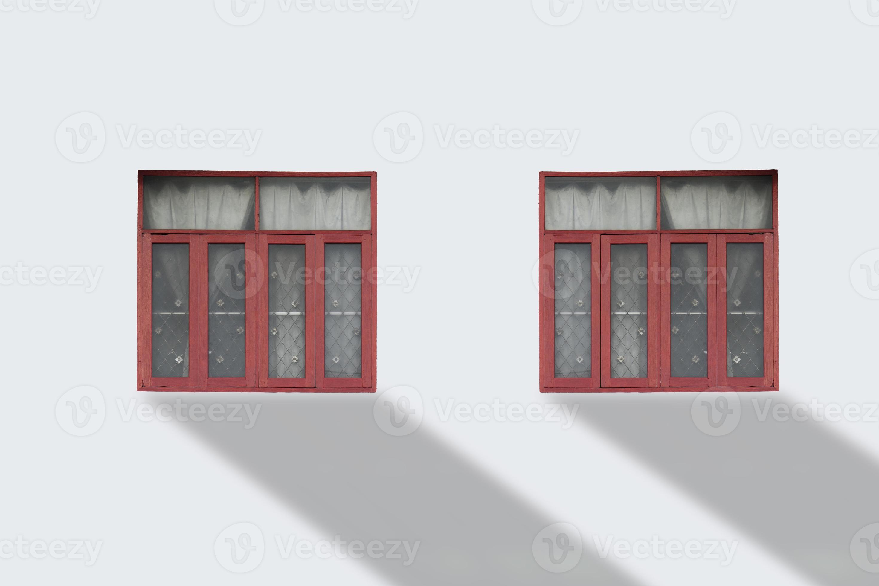 Front view of colorful window on white wall. 6173007 Stock Photo at ...