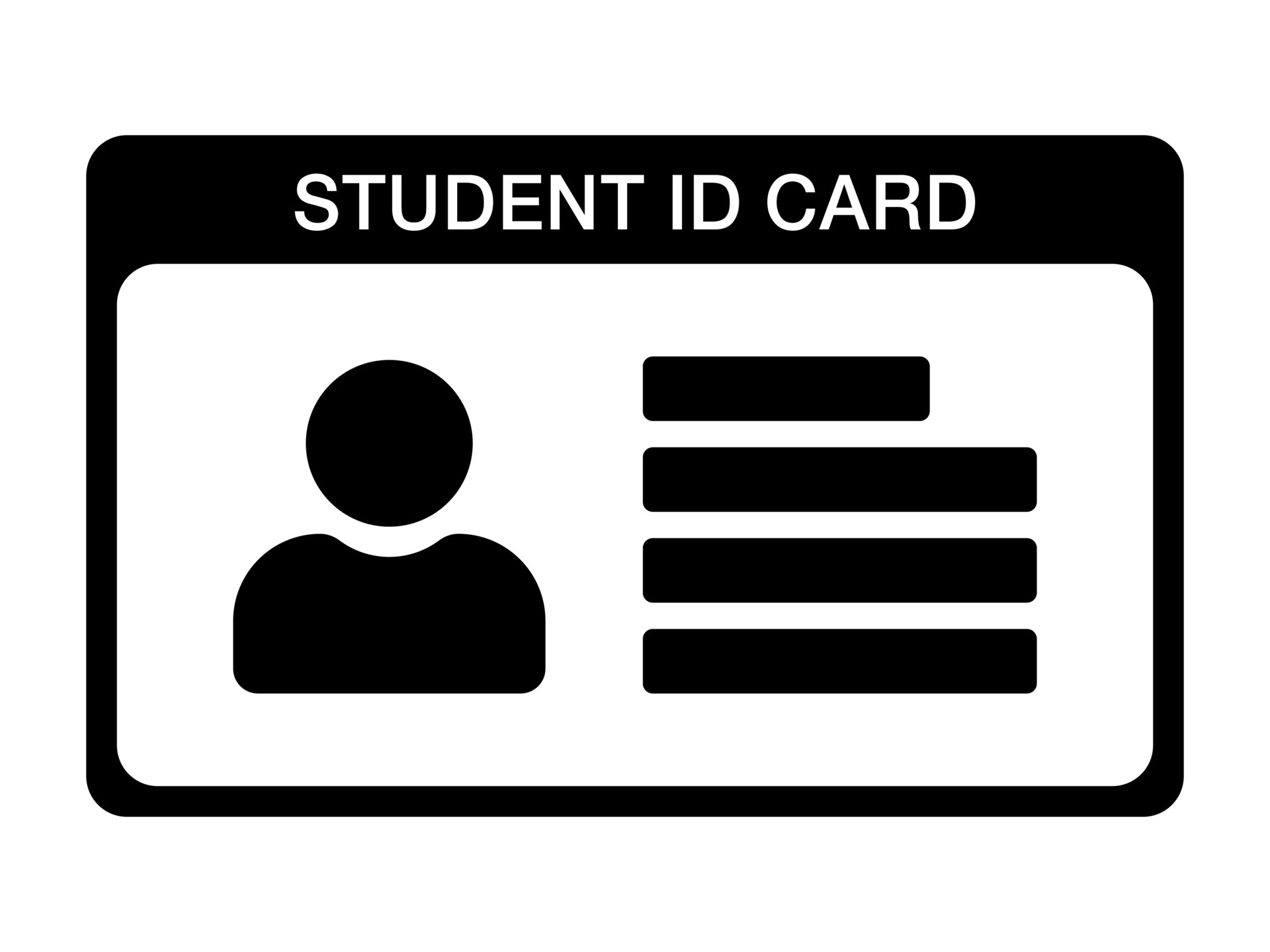 Student Id card Vector Icon Black 6174363 Vector Art at Vecteezy Student Id card Vector Icon Black 6174363 Vector Art at Vecteezy