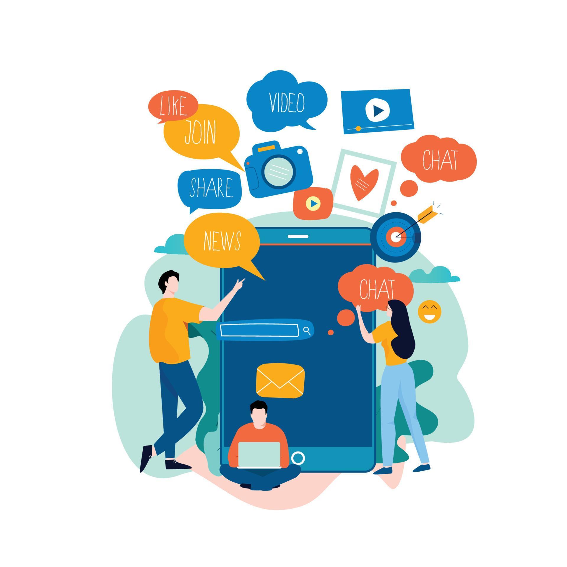 Mobile applications development concept flat vector illustration ...