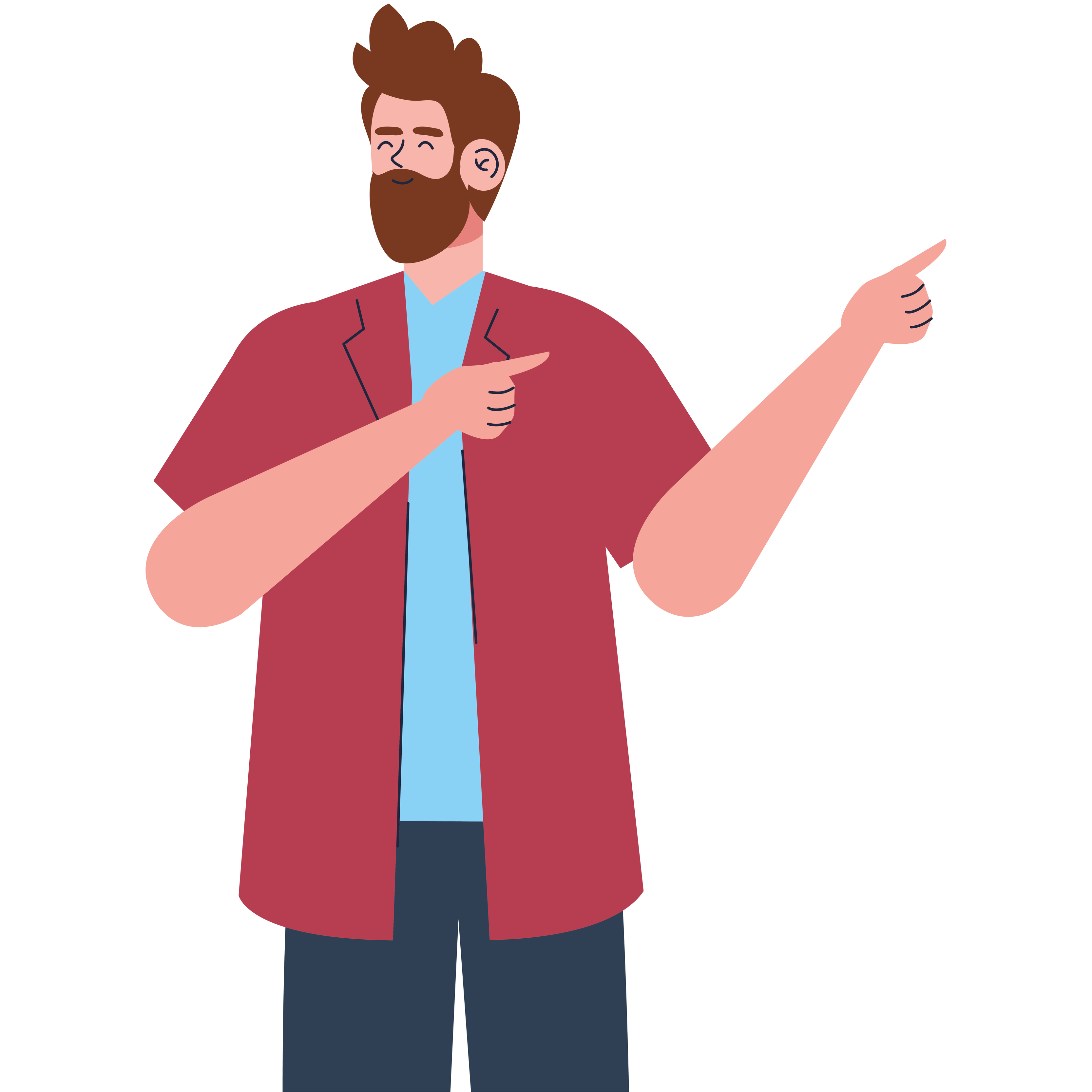man pointing with index finger 6197614 Vector Art at Vecteezy