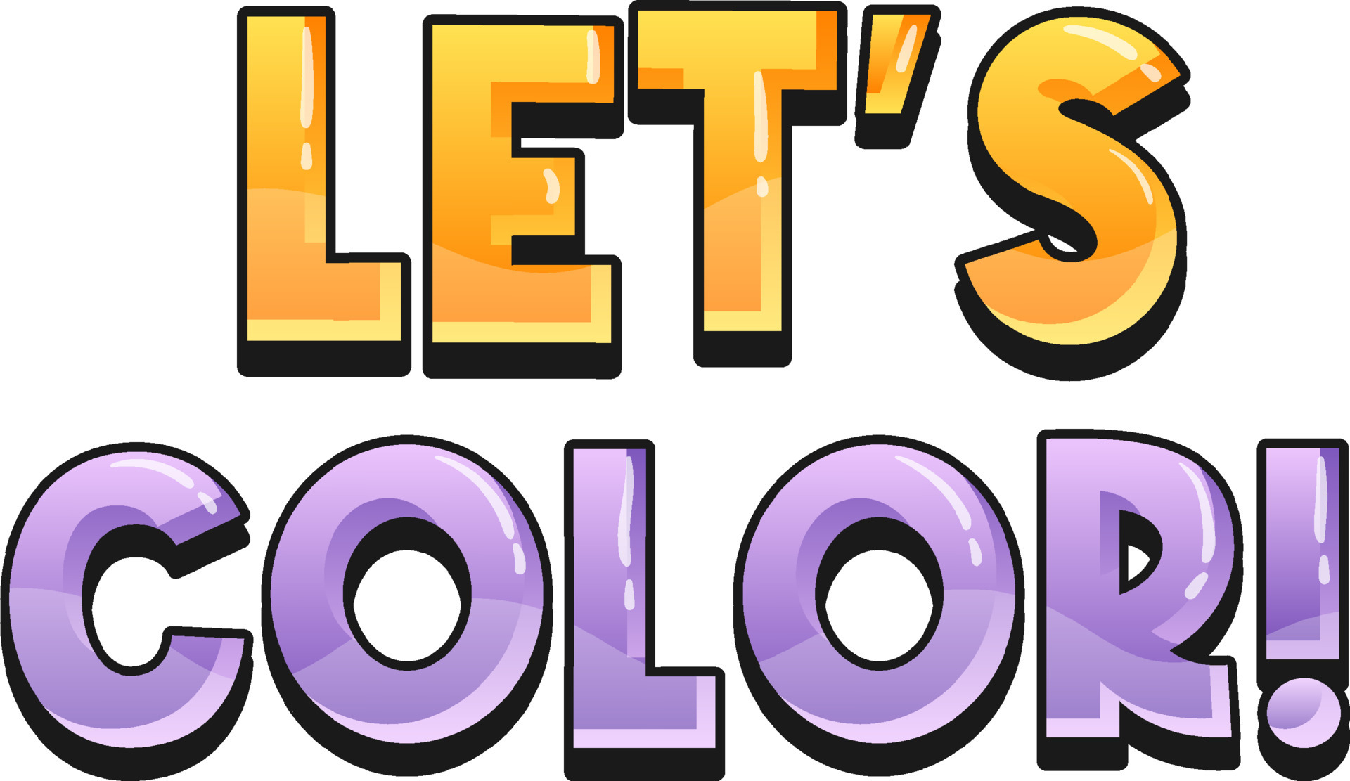 Lets Color Text Symbol On White Background 6198902 Vector Art At Vecteezy