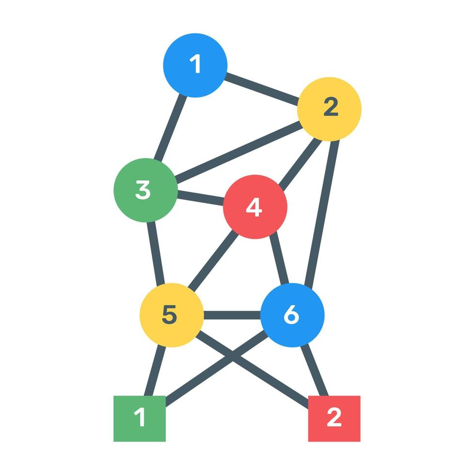 A binary tree diagram icon in flat design 6206339 Vector Art at Vecteezy
