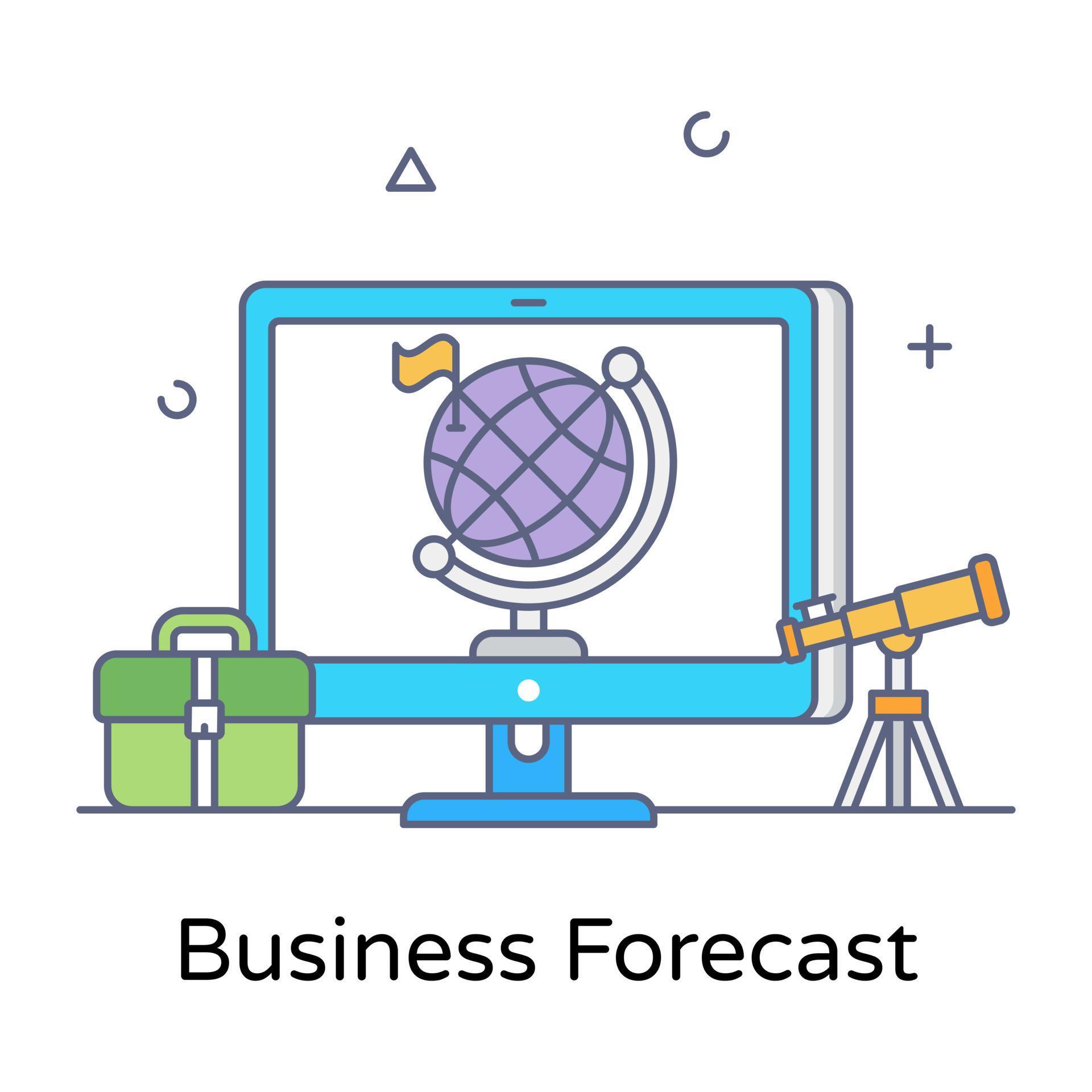 Modern design icon of conceptual flat outline style of business ...