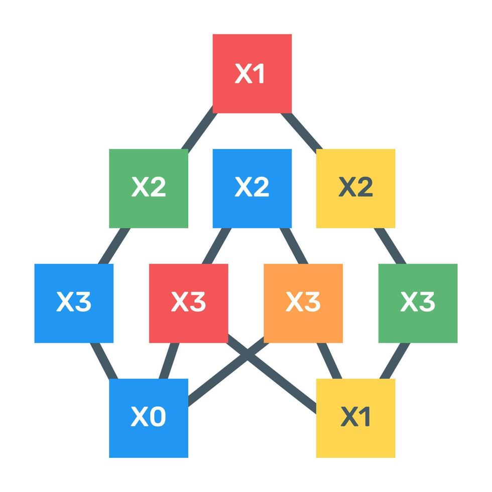 A binary tree diagram icon in flat design 6206629 Vector Art at Vecteezy