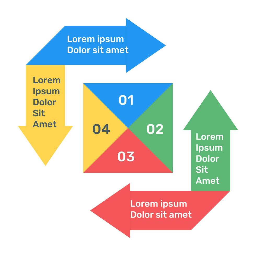 Business data representation through arrows infographic in flat icon ...