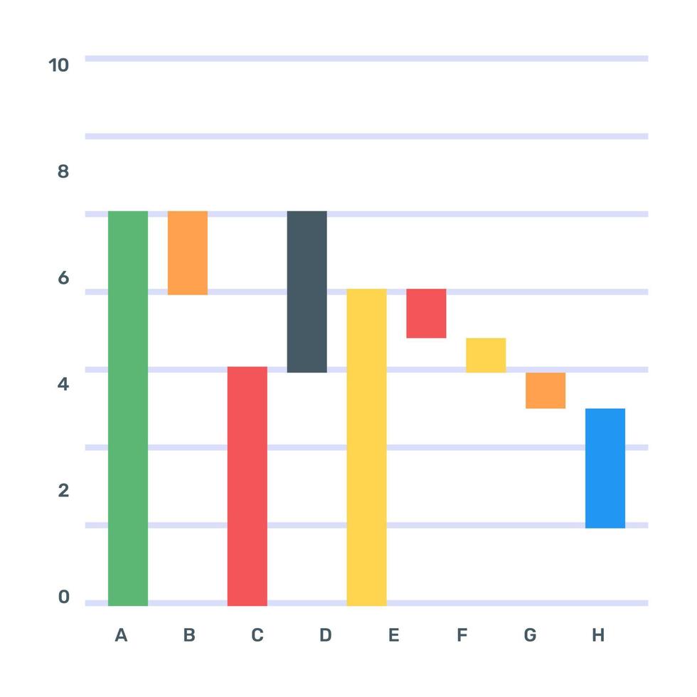 Download this editable flat icon of waterfall graph 6206804 Vector Art ...