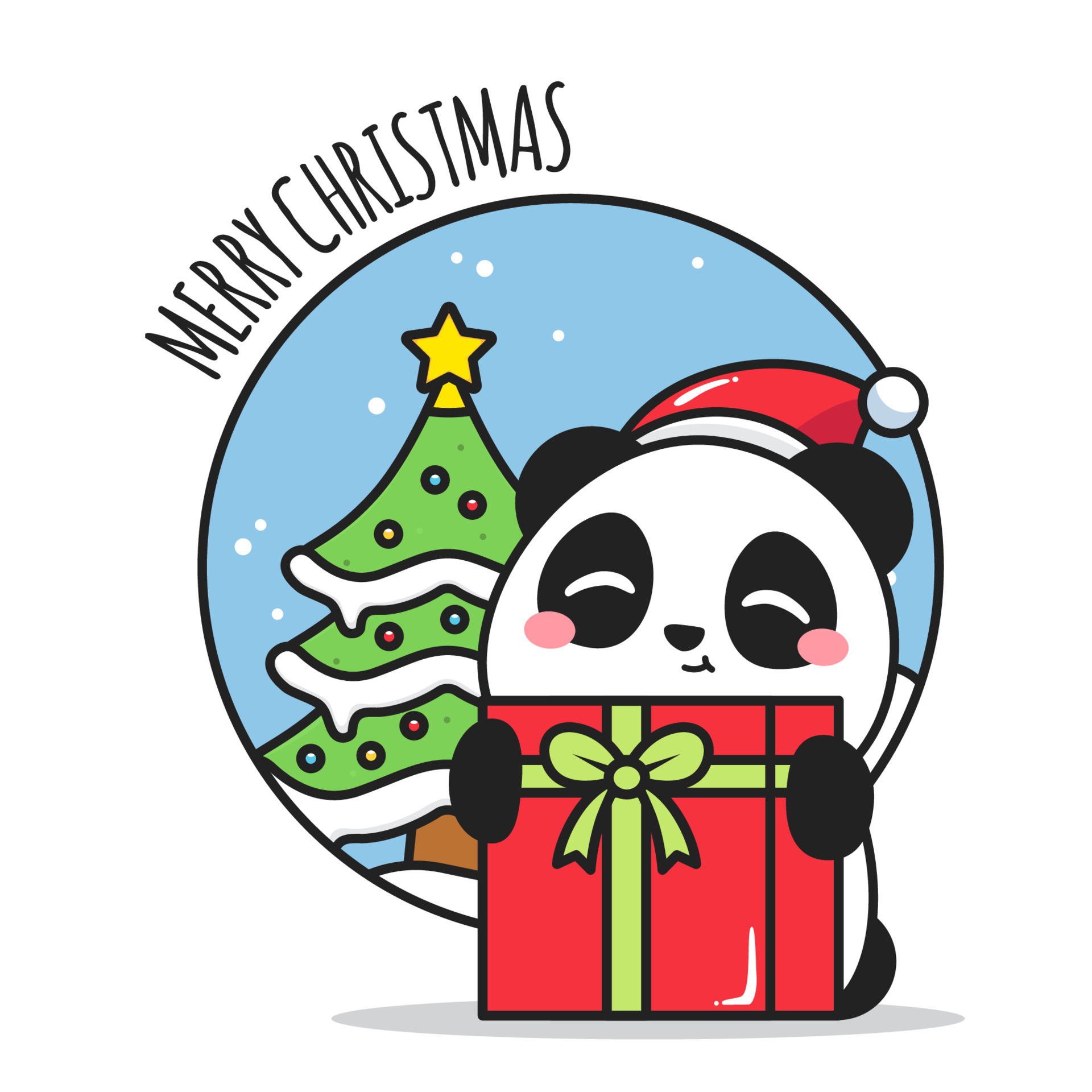 Merry Christmas Cute Panda