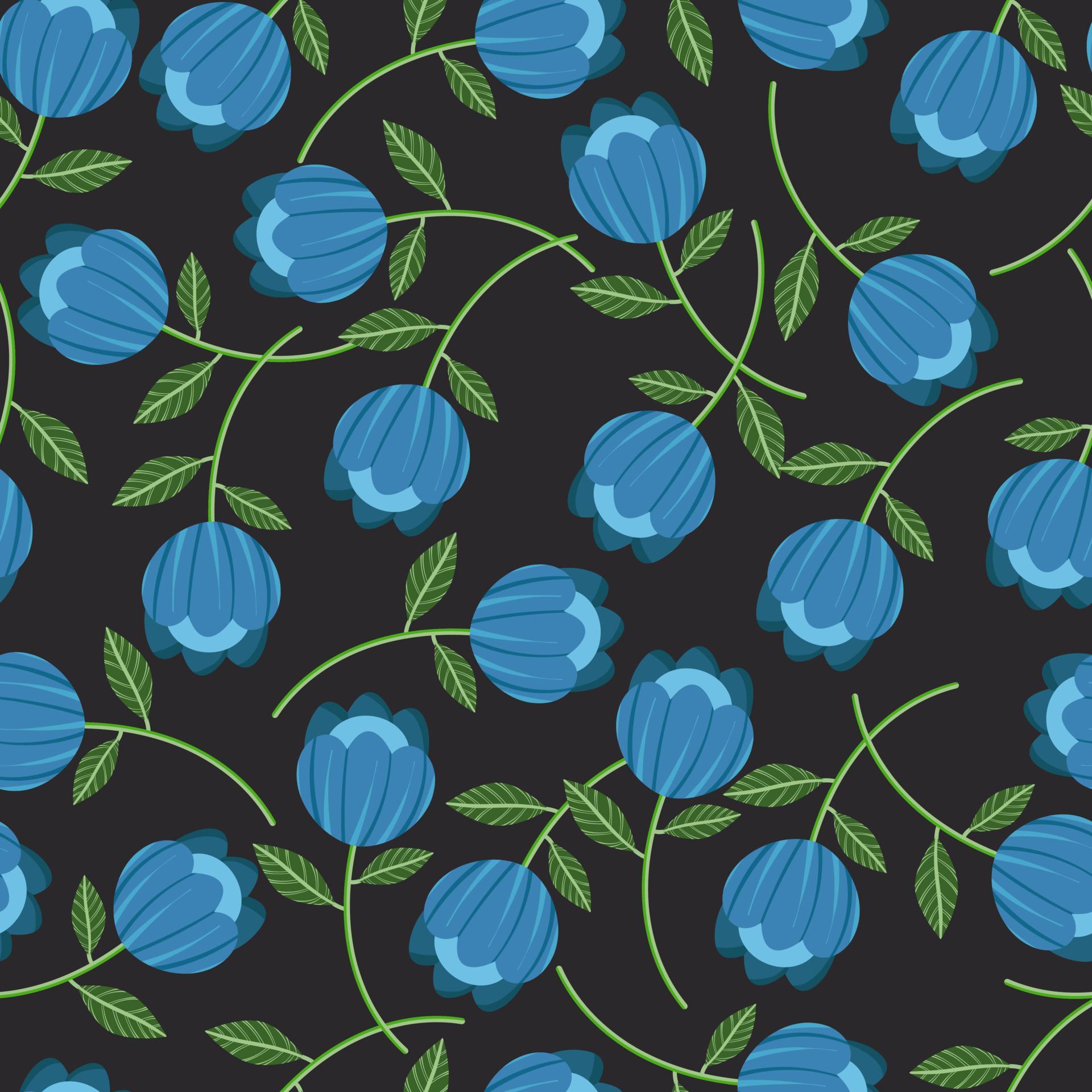 Abstract seamless blue flower pattern vector illustration 6208407 ...