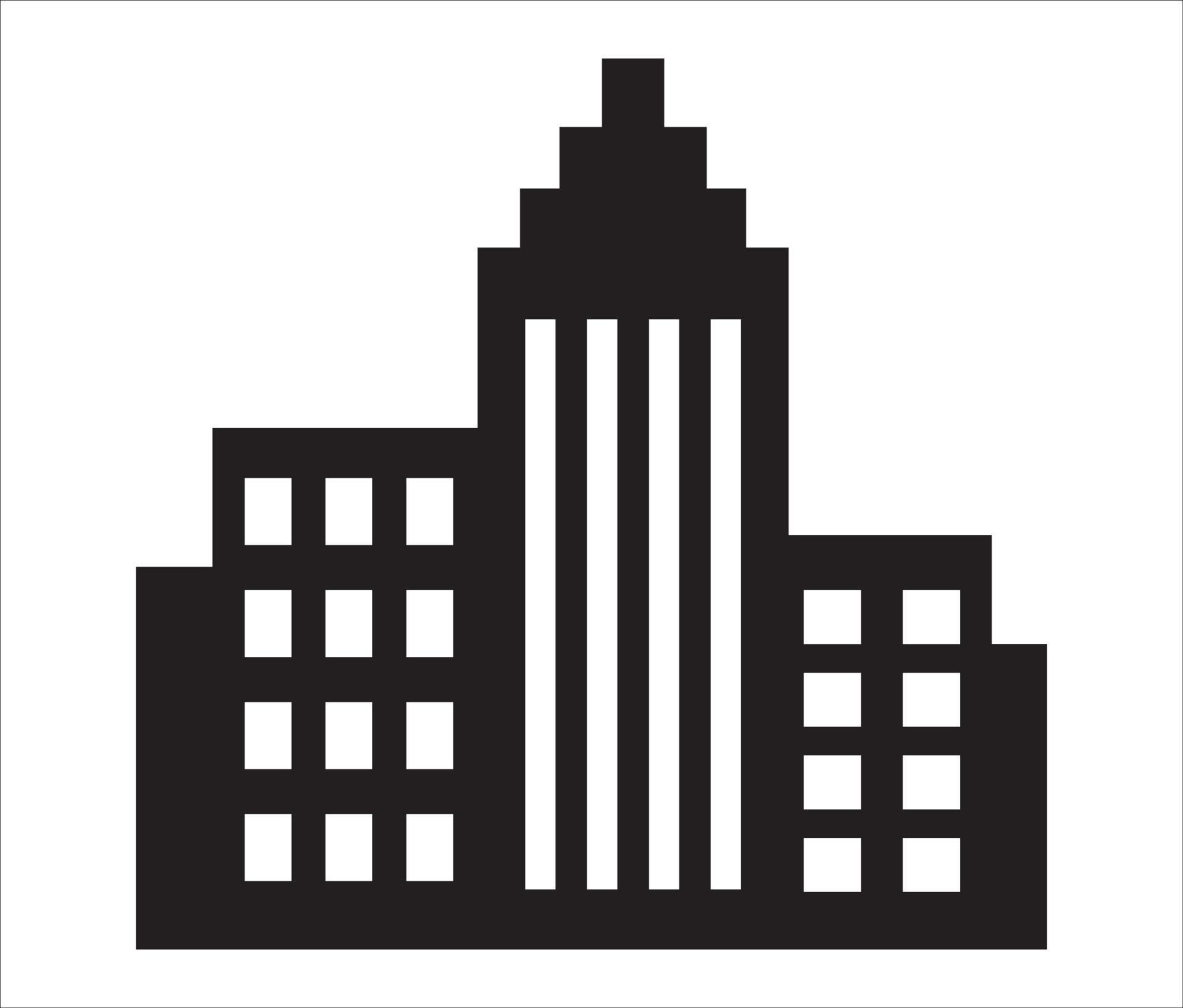 City icon with geometric flat design elements isolated on white ...