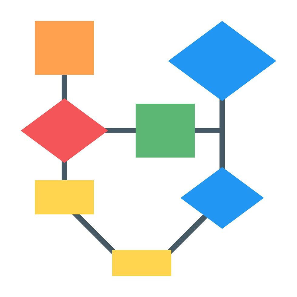 A modern icon of flowchart infographic in flat design 6216156 Vector ...
