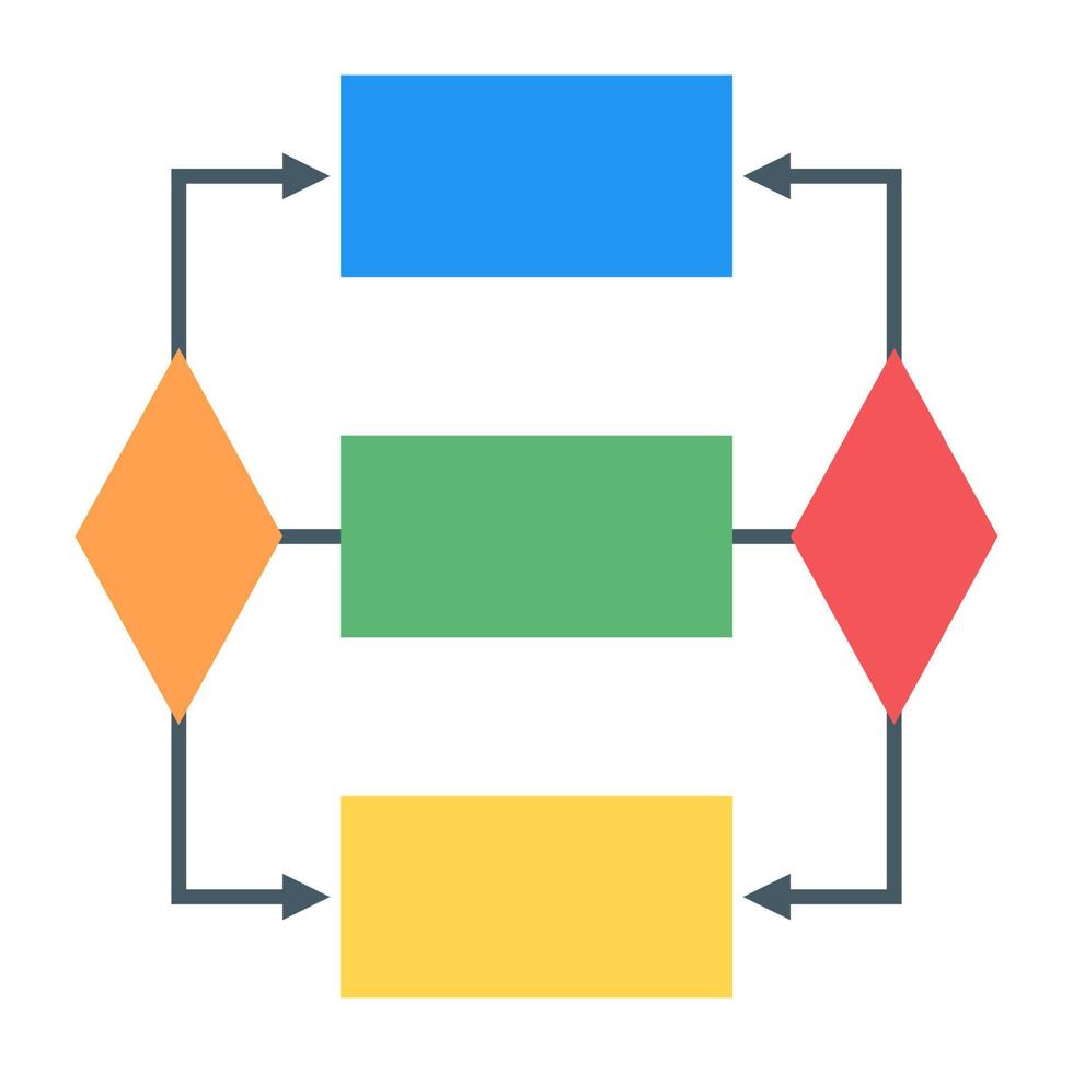 A modern icon of flowchart infographic in flat design 6216981 Vector ...