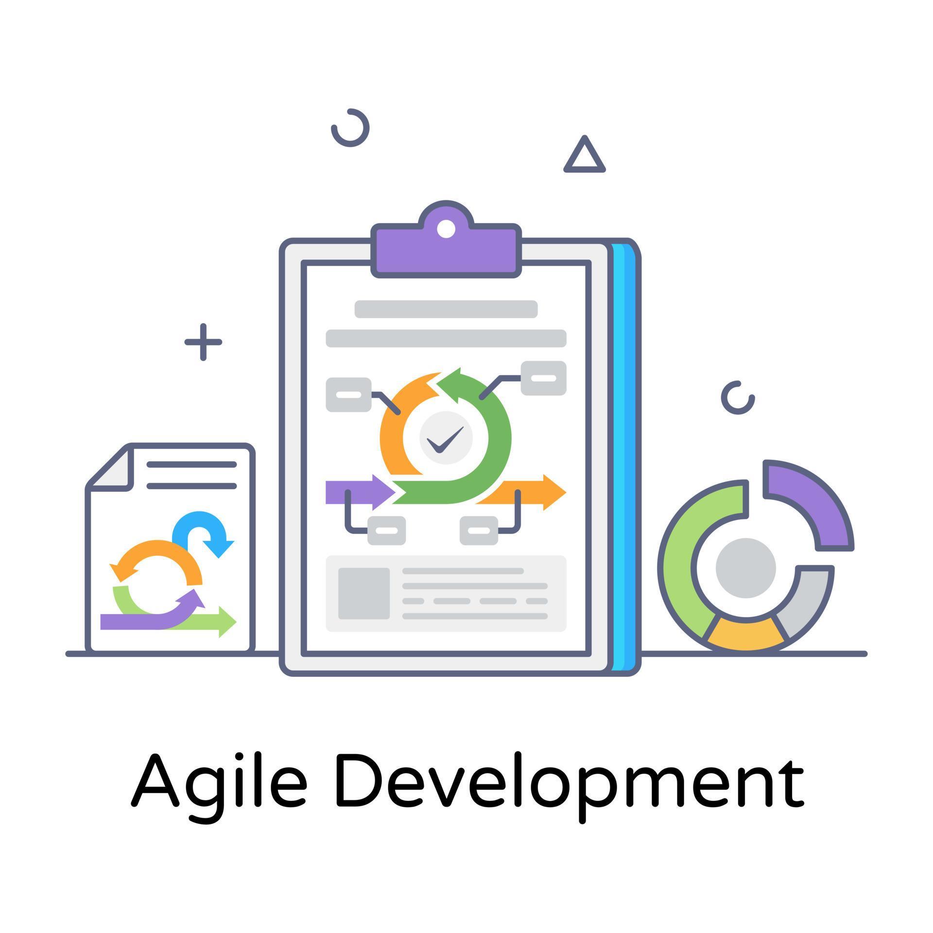 Scrum master, agile development icon in flat editable style 6217225 ...