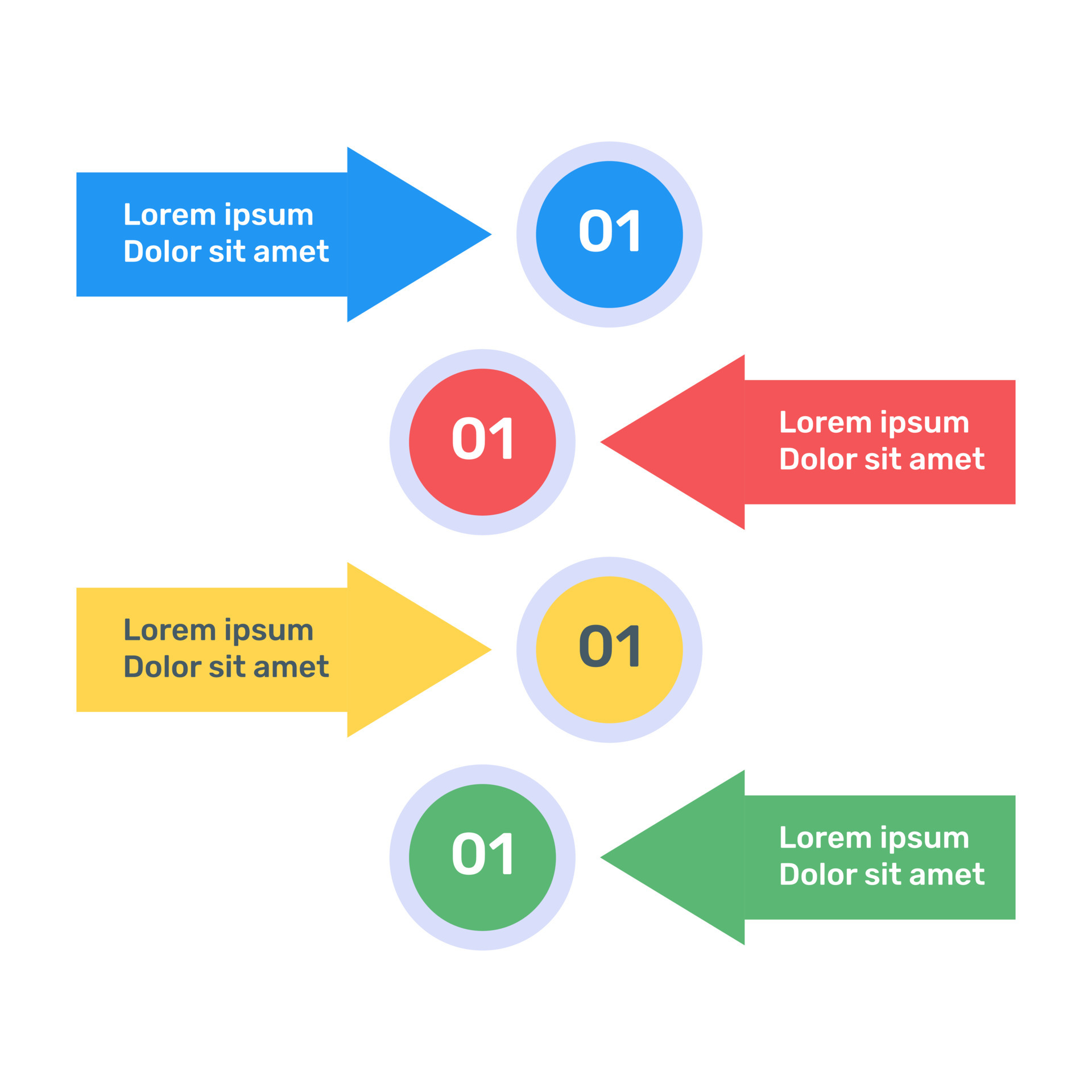 Business data representation through arrows infographic in flat icon ...
