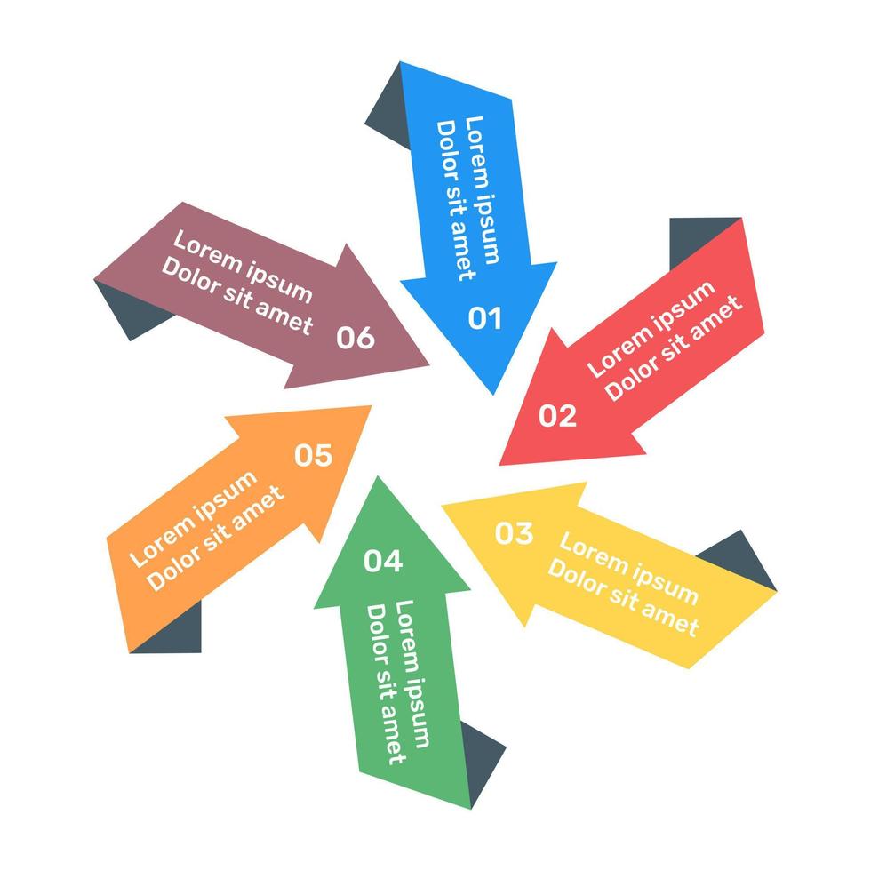 Business data representation through arrows infographic in flat icon ...