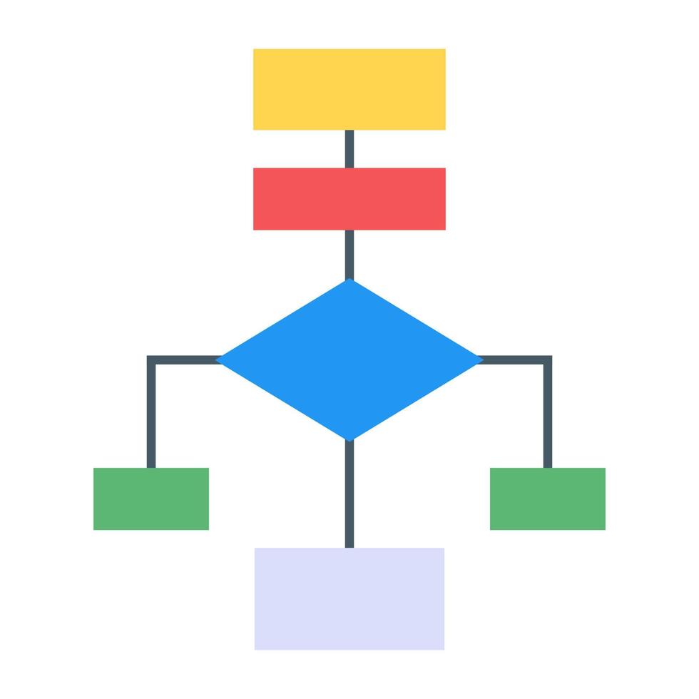 A modern icon of flowchart infographic in flat design 6217884 Vector ...
