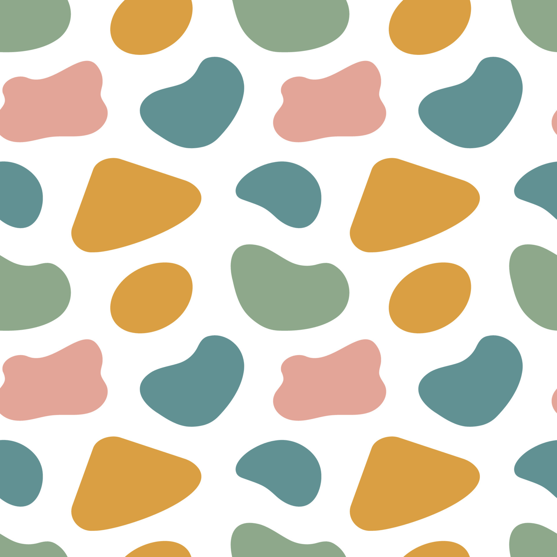 Blob Shape Organic In Boho Style Vector Illustration Seamless Pattern Background From Abstract