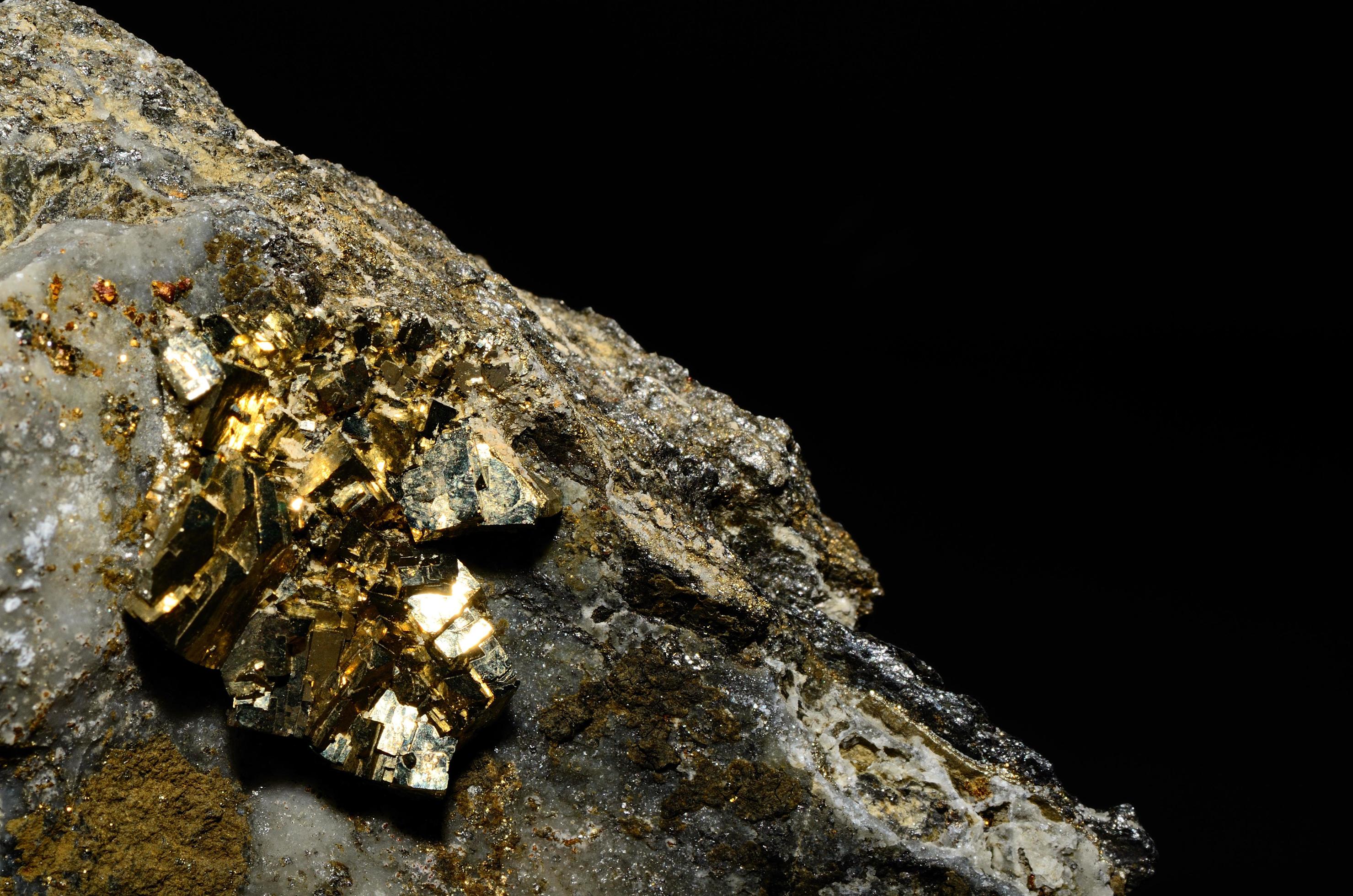 pyrite detail with black 6218463 Stock Photo at Vecteezy