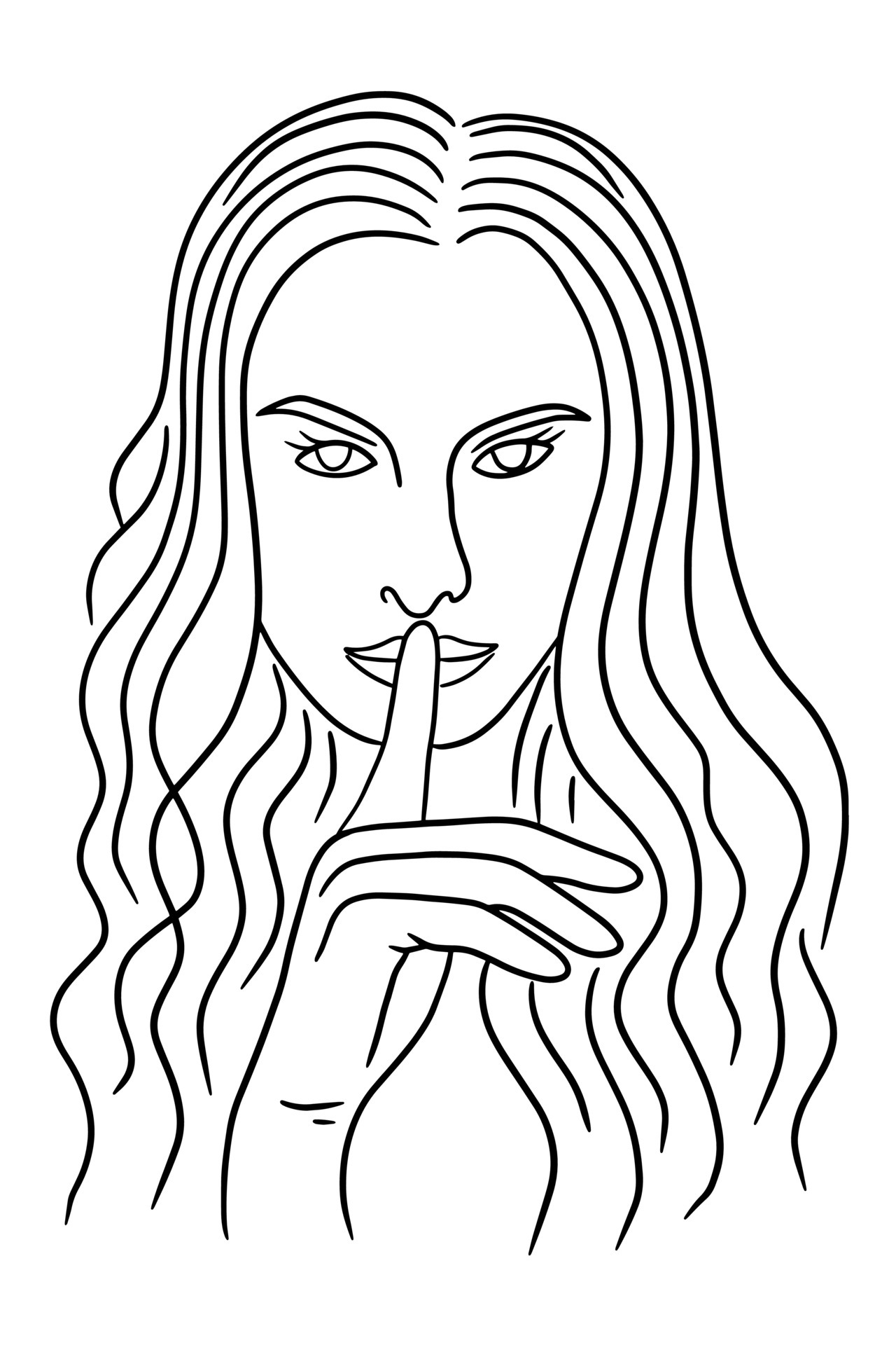 Women Close Up Face Pose Line Art Illustration 6226025 Vector Art At