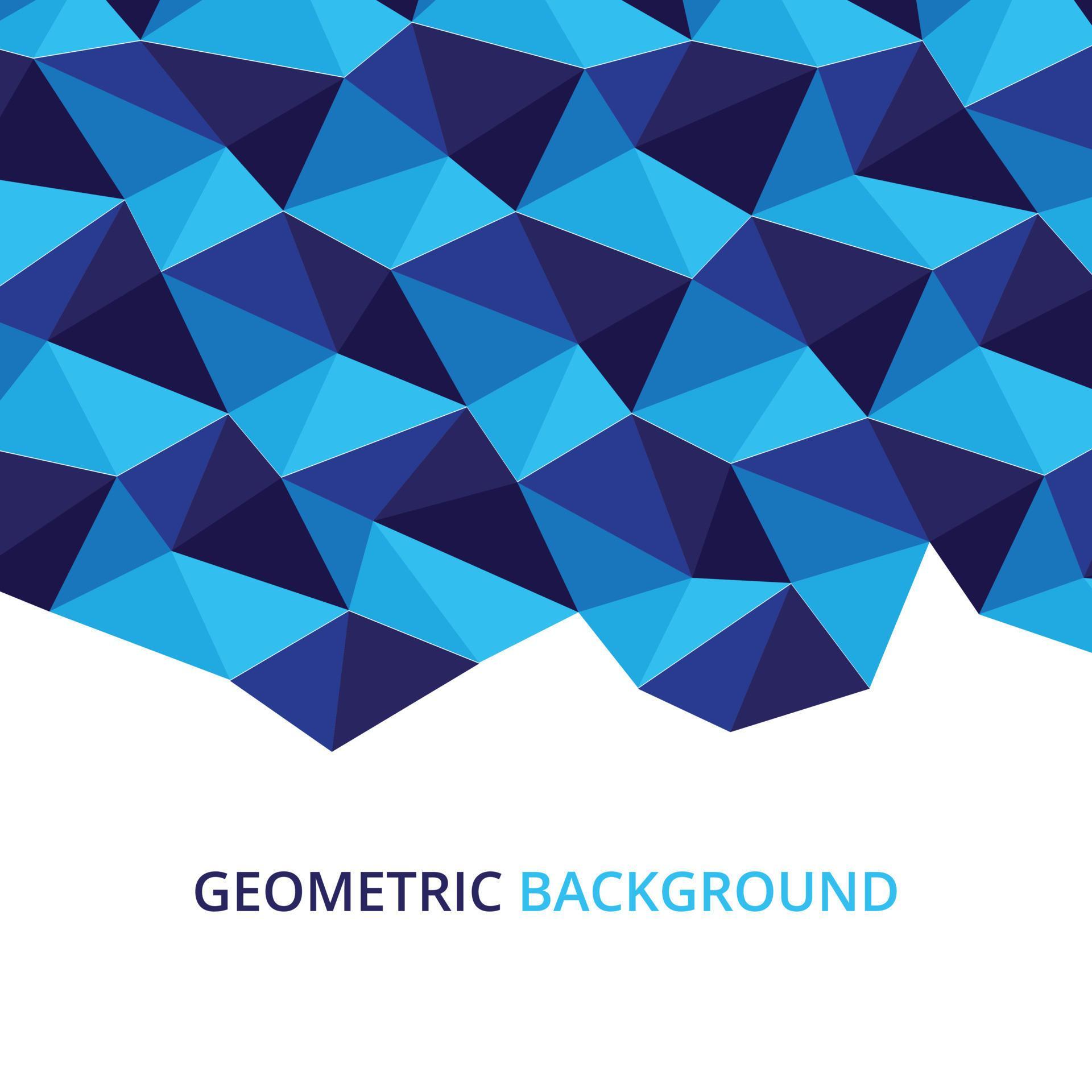 Abstract blue geometric rumpled triangular low poly style vector ...