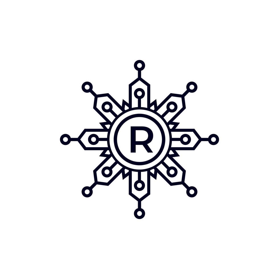 Technology Initial Letter R Circle Logo Design Template Element technology-initial-letter-r-circle-logo-design-template-element