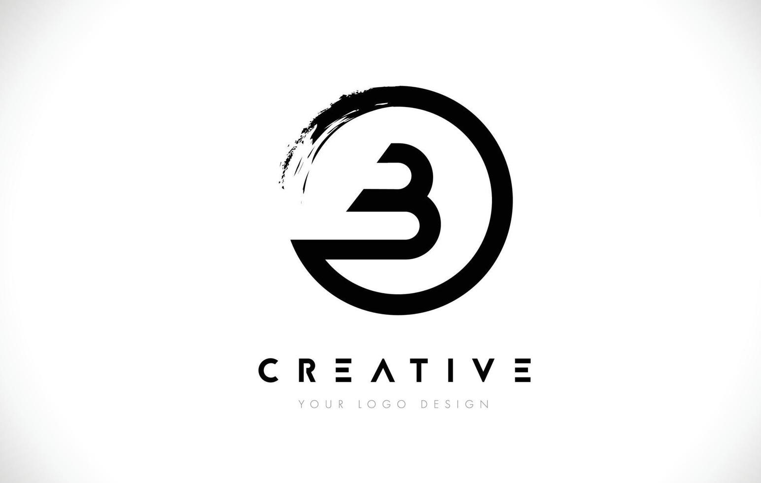 logotipo de letra circular b con diseño de pincel circular y fondo ... logotipo de letra circular b con diseño de pincel circular y fondo ...