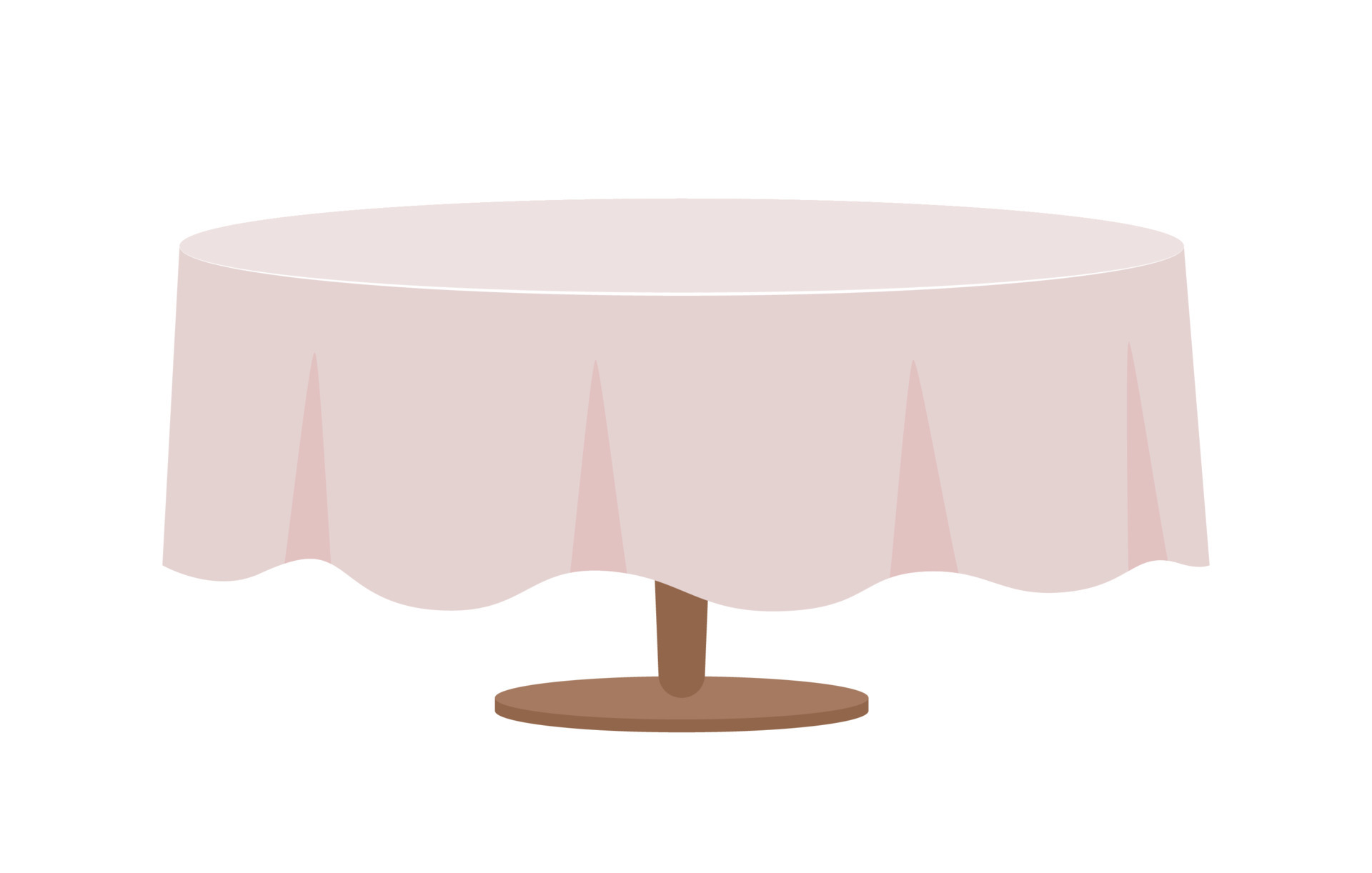 Table With White Table Cloth Semi Flat Color Vector Object 6249594
