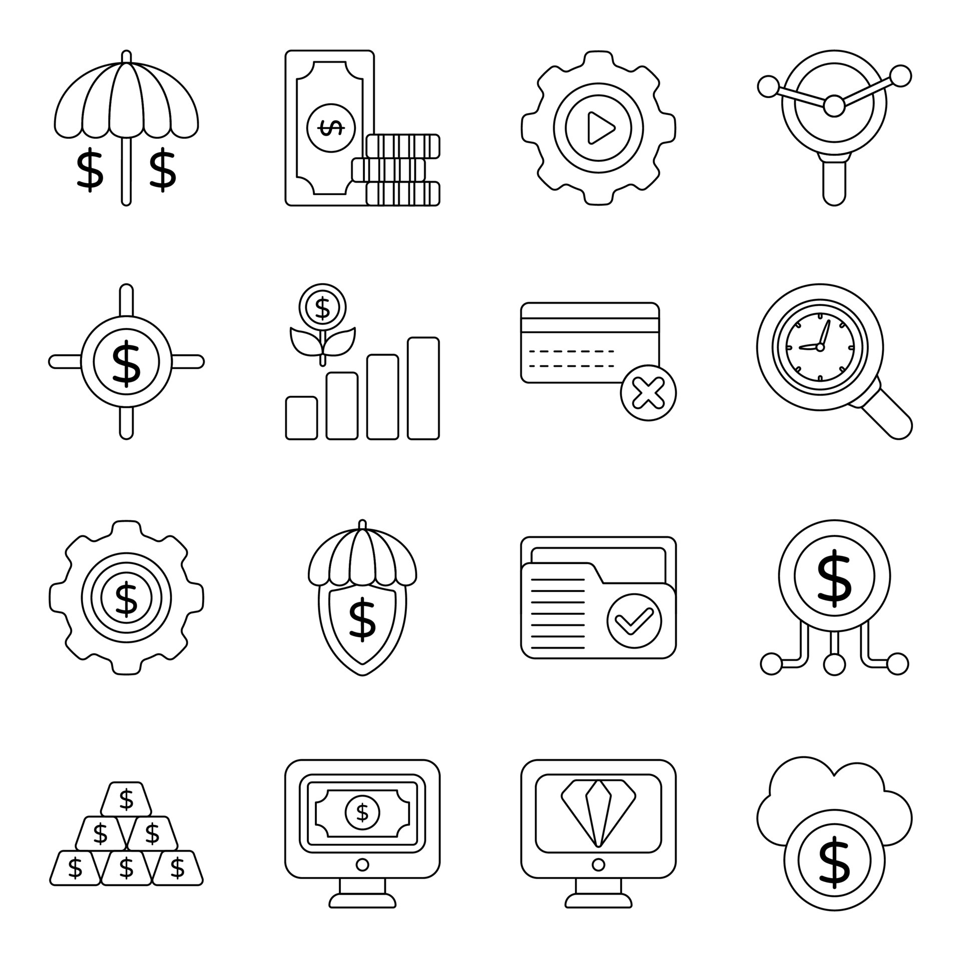 Pack of Business and Finance Line Icons 6254161 Vector Art at Vecteezy
