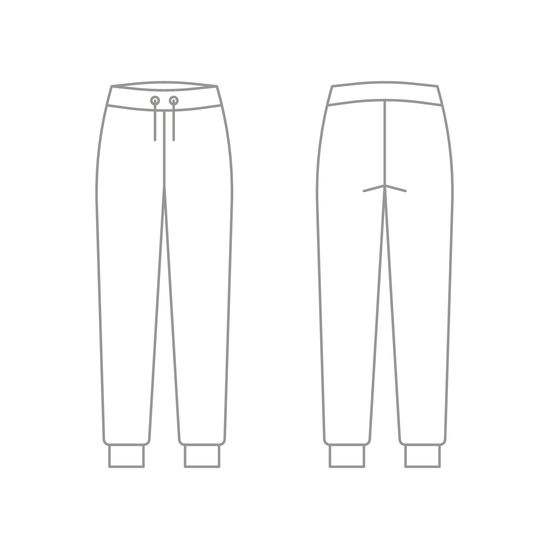 Pants Joggers Sport Trousers Sweatpants Technical Drawing Outline